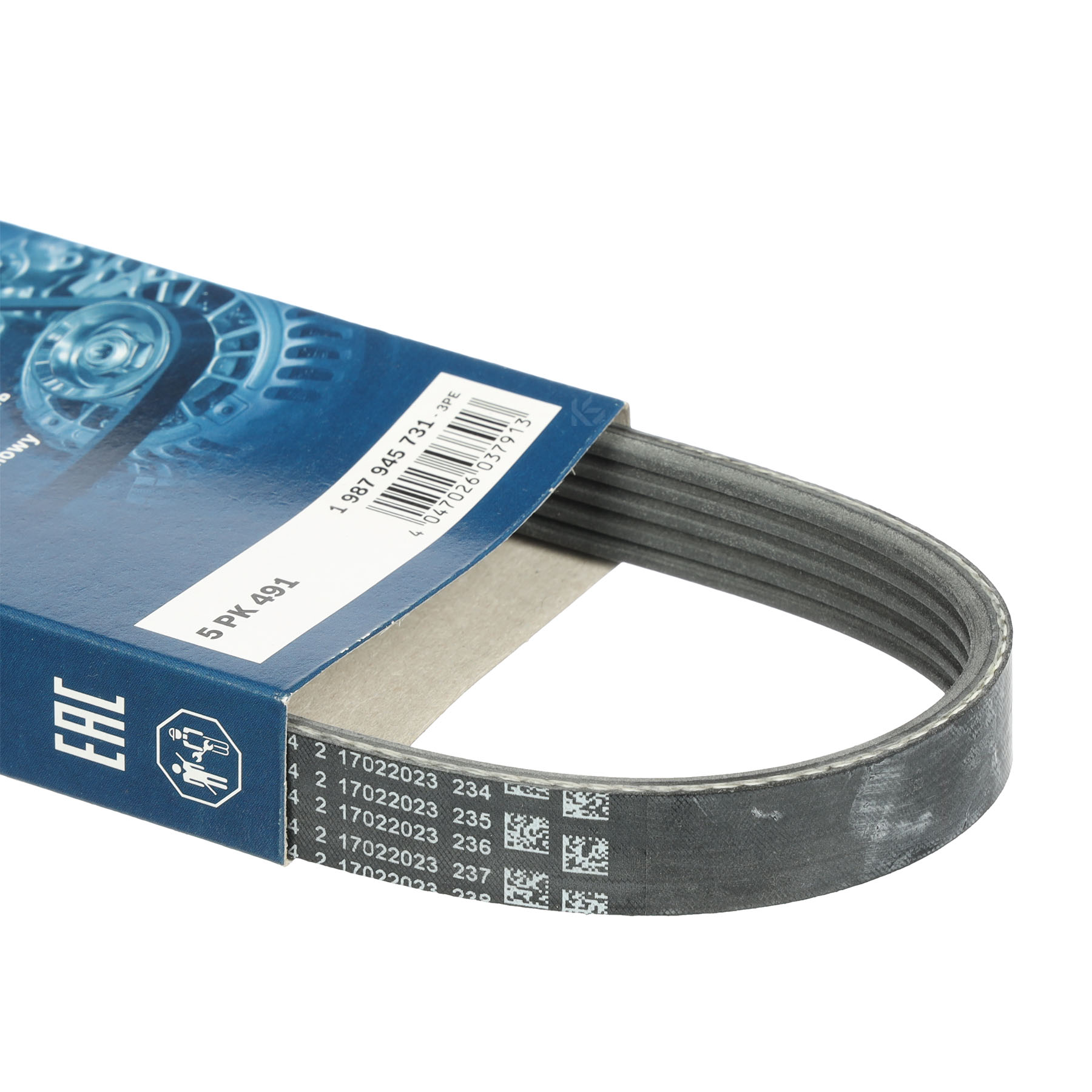 V-ribbed Belt - 1987945731 BOSCH - 03C145933A, 5PK488, 5PK491 | K ...