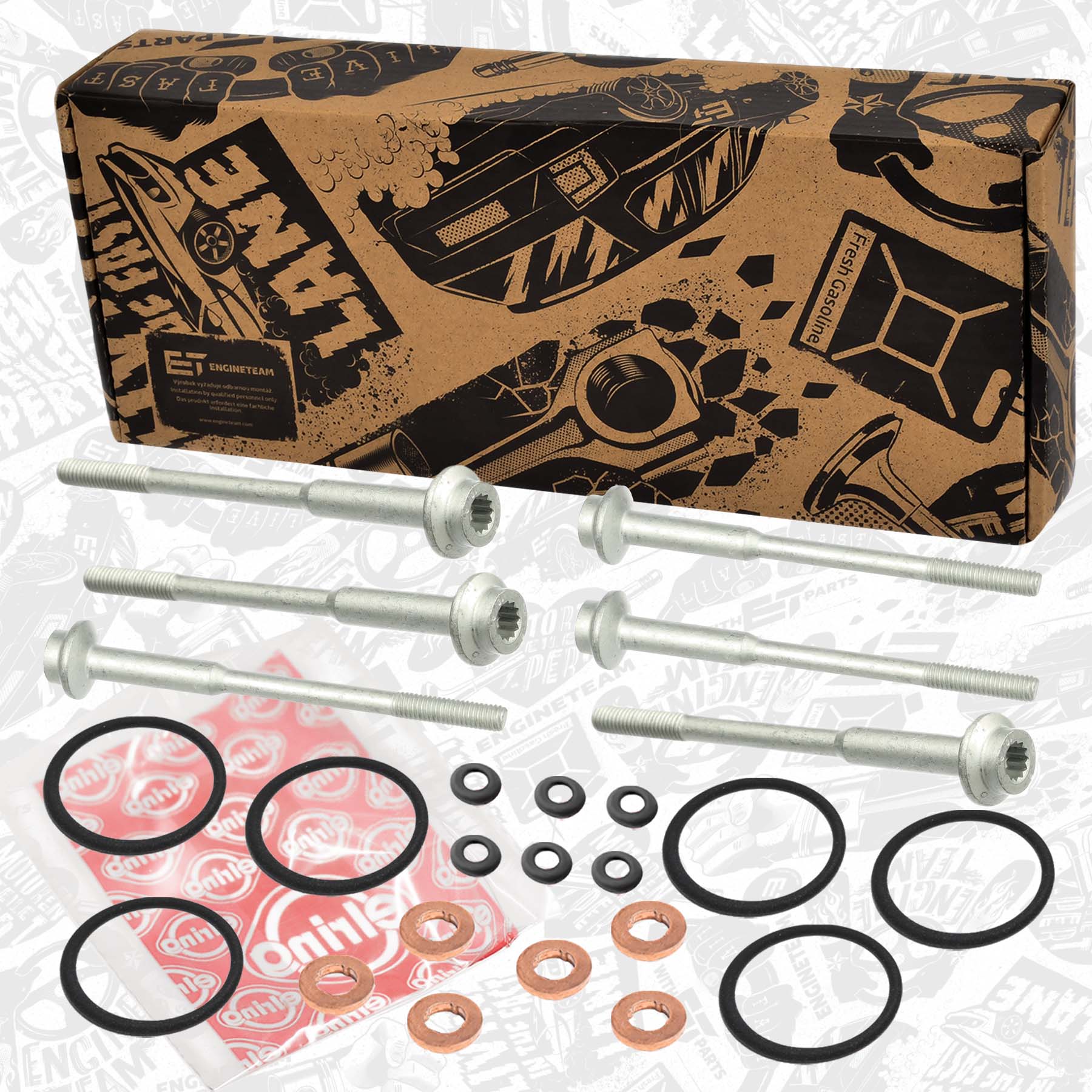 Injector clamp bolt + gasket 6 pcs - BS0048VR2 ET ENGINETEAM ...