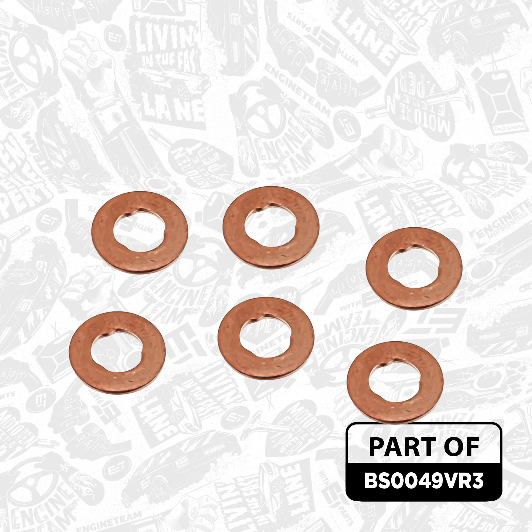 Injector clamp bolt + gasket 6 pcs - BS0049VR3 ET ENGINETEAM ...