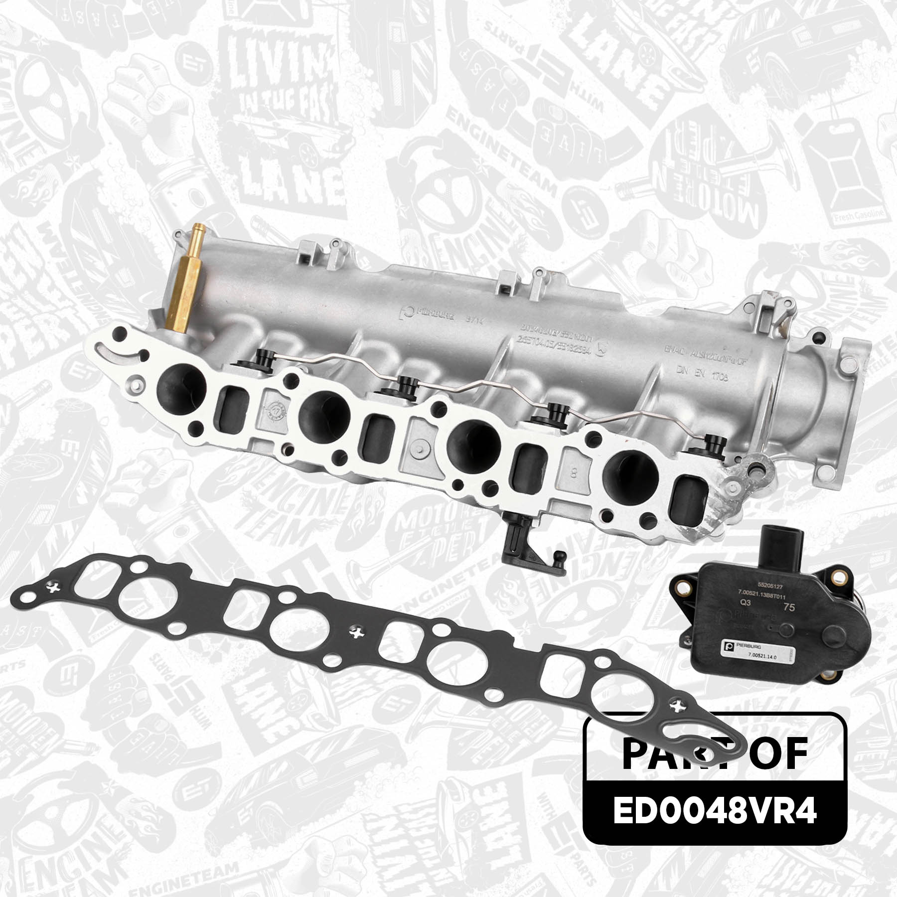 Intake Manifold Module + actuator - ED0048VR4 ET ENGINETEAM - 55190238, 55206459, 55210201 | K ...