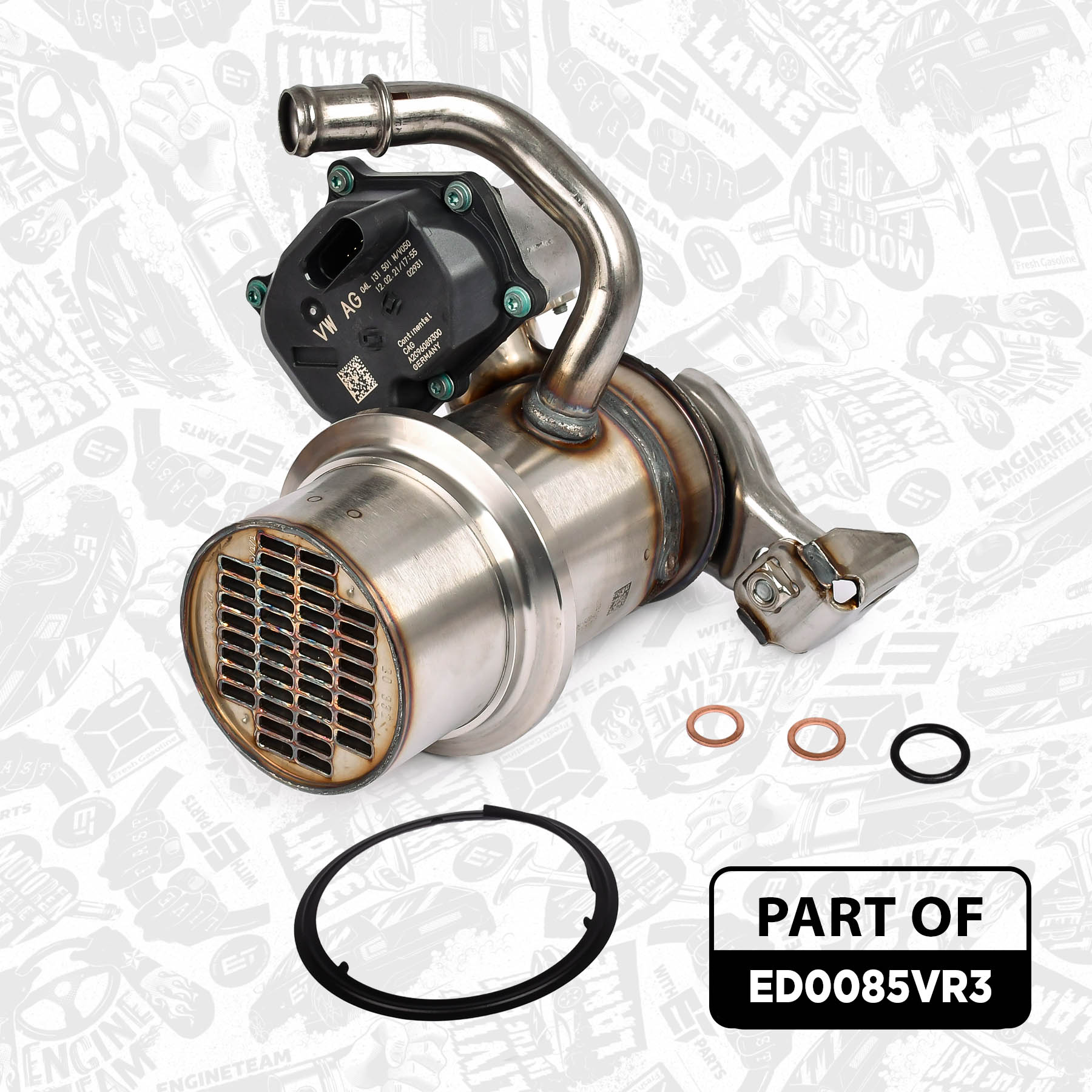 Cooler, exhaust gas recirculation + EGR valve - ED0085VR3 ET ENGINETEAM ...