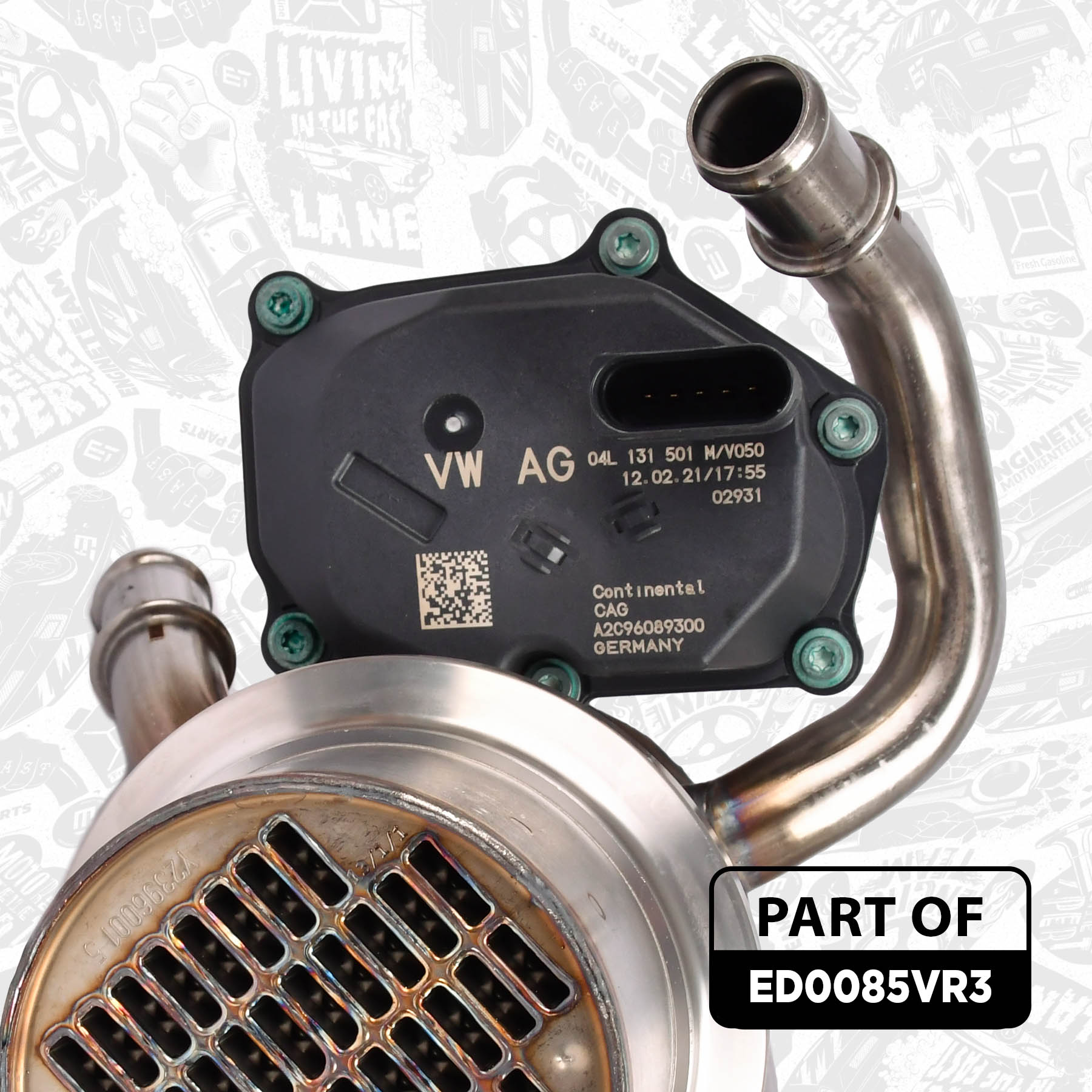Cooler, exhaust gas recirculation + EGR valve - ED0085VR3 ET ENGINETEAM ...