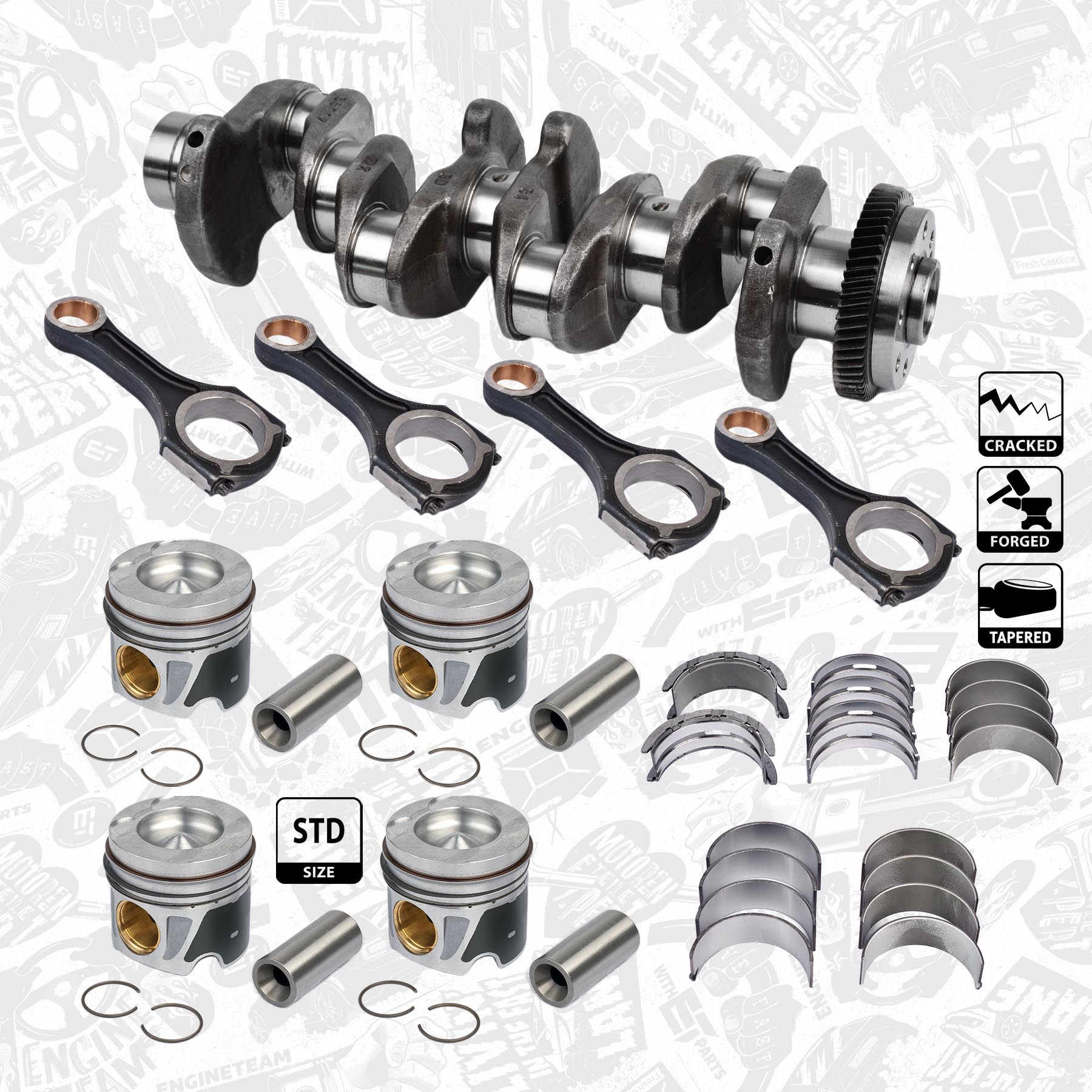 Crankshaft kit - HK0194VR2 ET ENGINETEAM - A6510302501, 6510302501 ...
