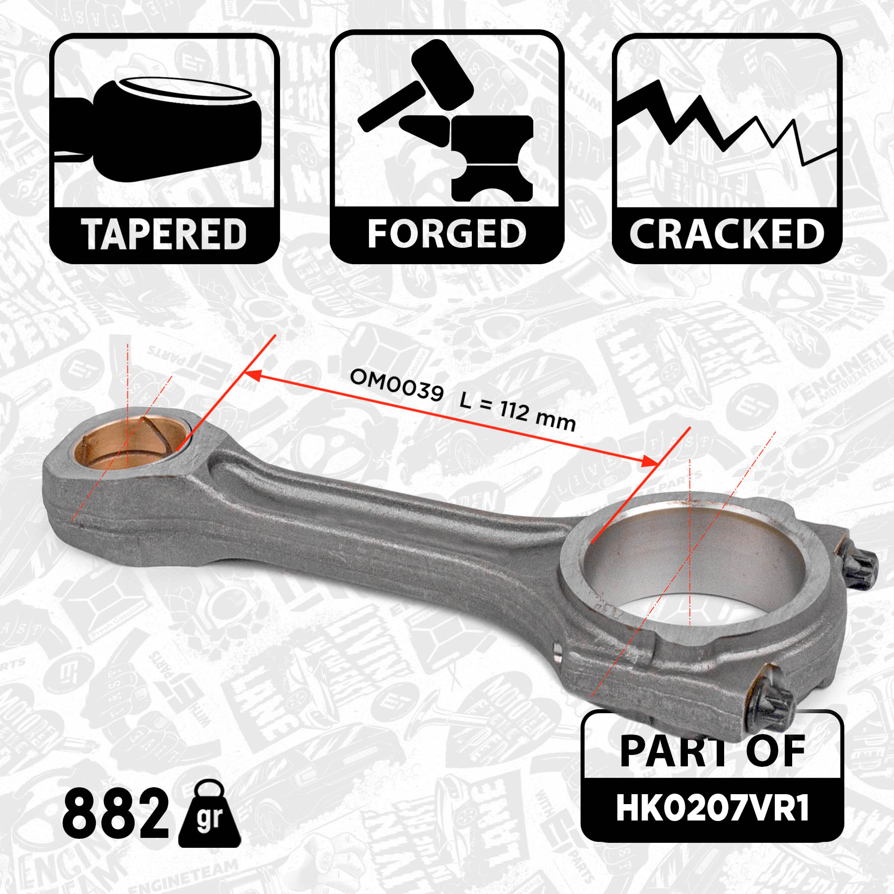 Crankshaft kit - HK0207VR1 ET ENGINETEAM - 0603E3, BK2Q-6300-AA, 0603E4 ...