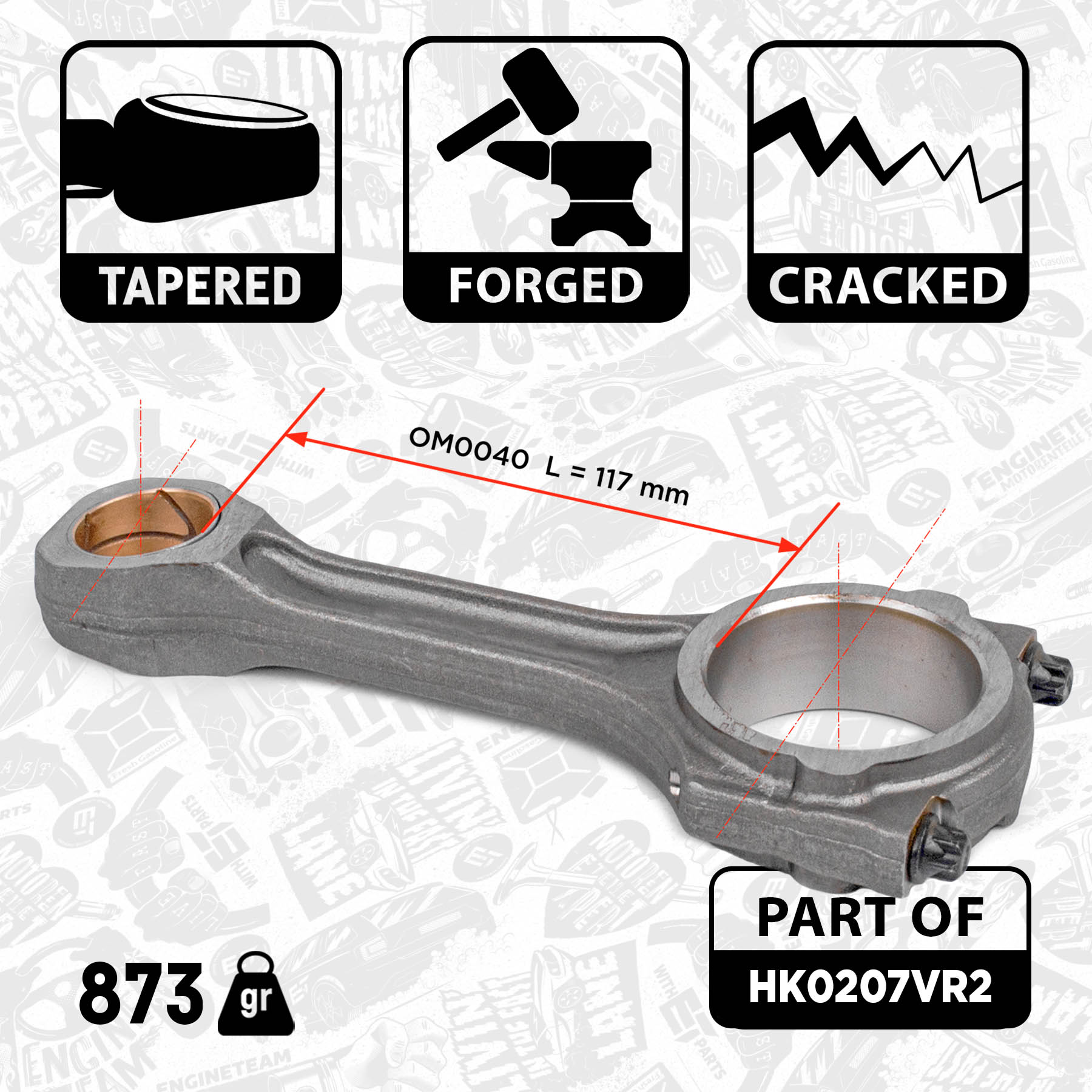 Klikový hřídel - HK0207VR2 ET ENGINETEAM - BK2Q-6300-AA, YC1Q-6303-CB ...