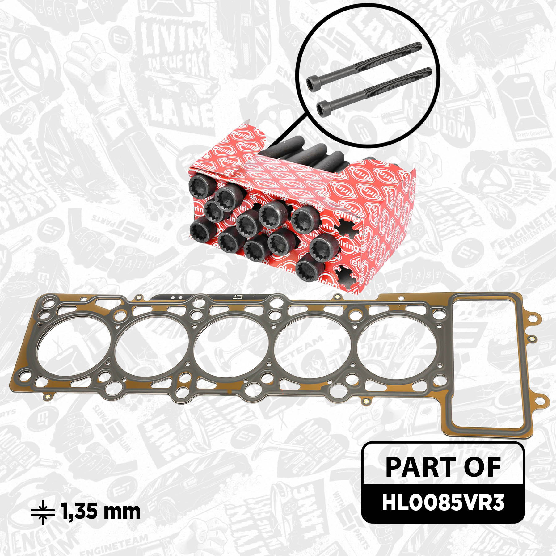 Cylinder Head set - HL0085VR3 ET ENGINETEAM - 070103063D, 070103063K ...