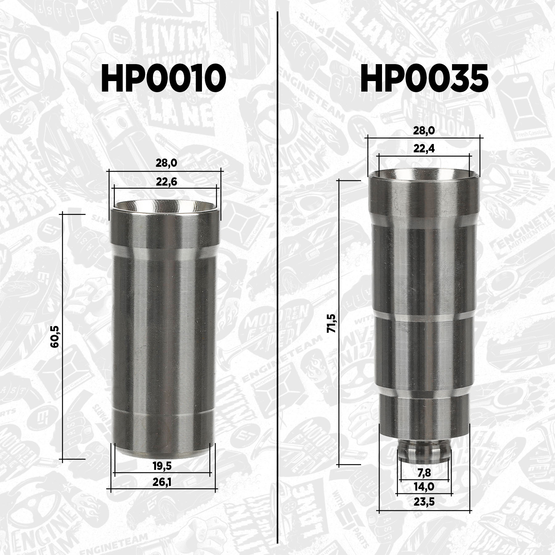 Sleeve, nozzle holder - HP0035 ET ENGINETEAM - 1629459, 1629458 ...