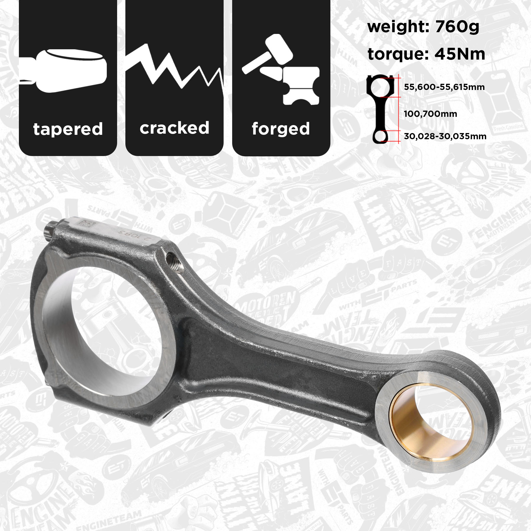 Connecting Rod - OM0026 ET ENGINETEAM - 6510300020, 010310651000 ...