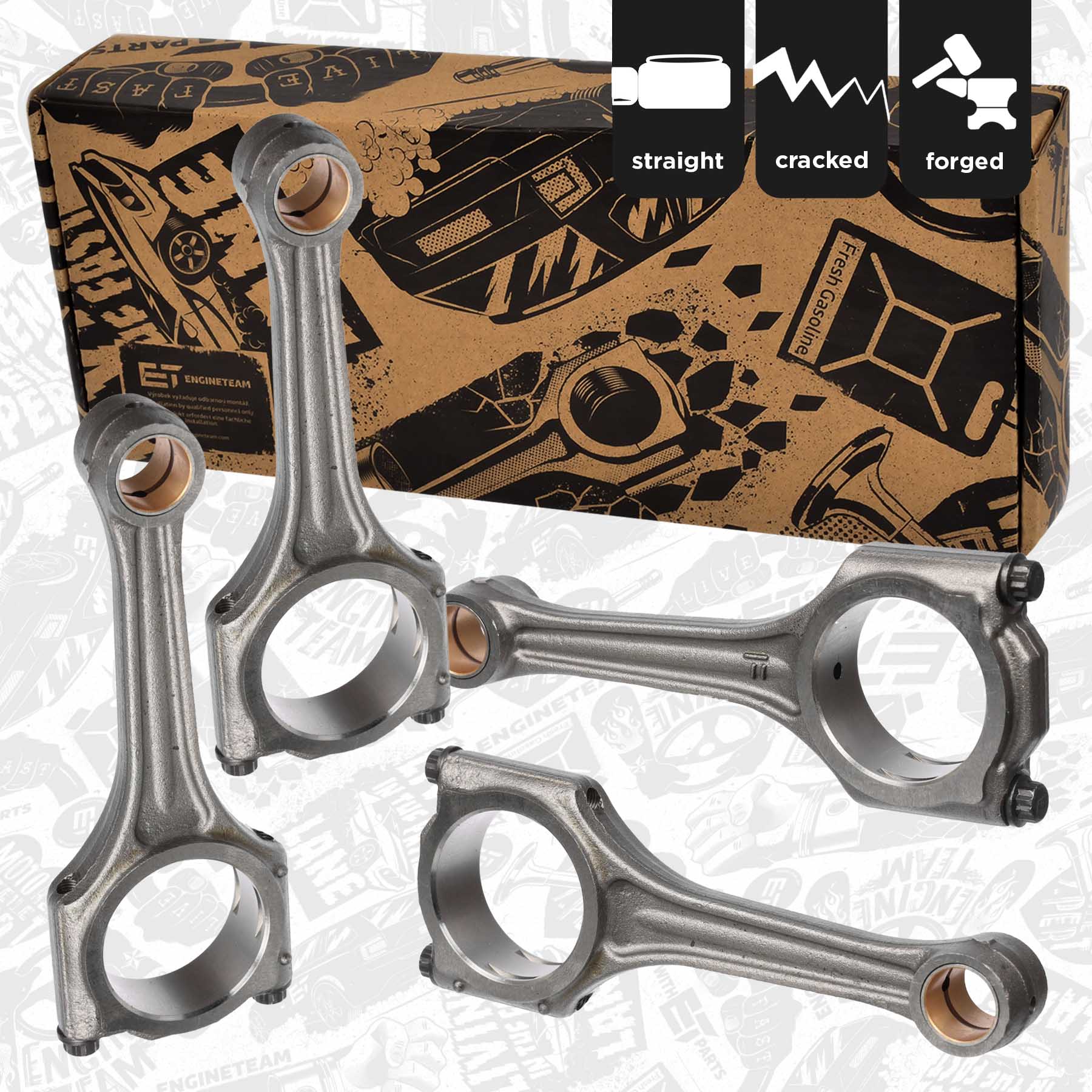 Conrods set 4 pcs - OM0073VR1 ET ENGINETEAM - 027198401, 027198401B ...