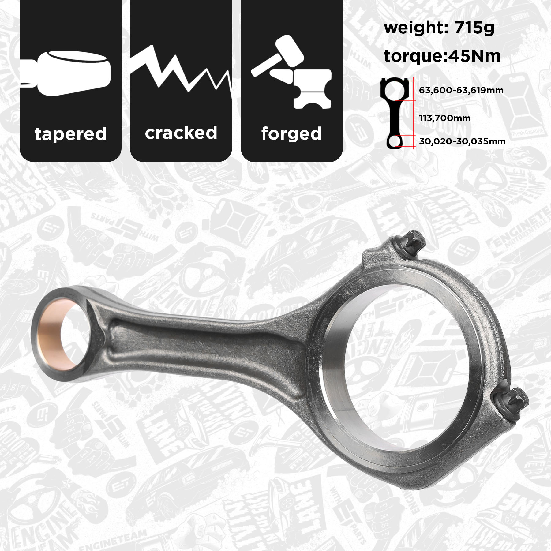 Connecting Rod - OM0077 ET ENGINETEAM - 059198401N, 059198401H | K ...