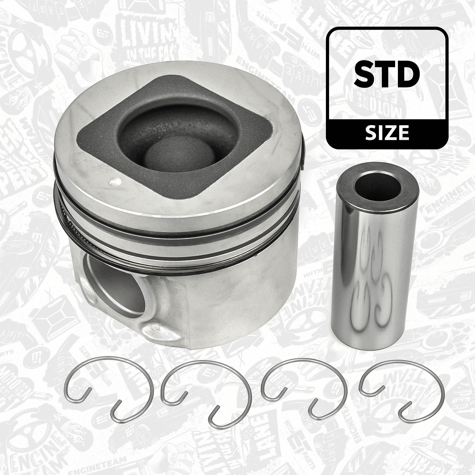 Piston with rings and pin - PM004400 ET ENGINETEAM - 12010-VC101, 12010 ...