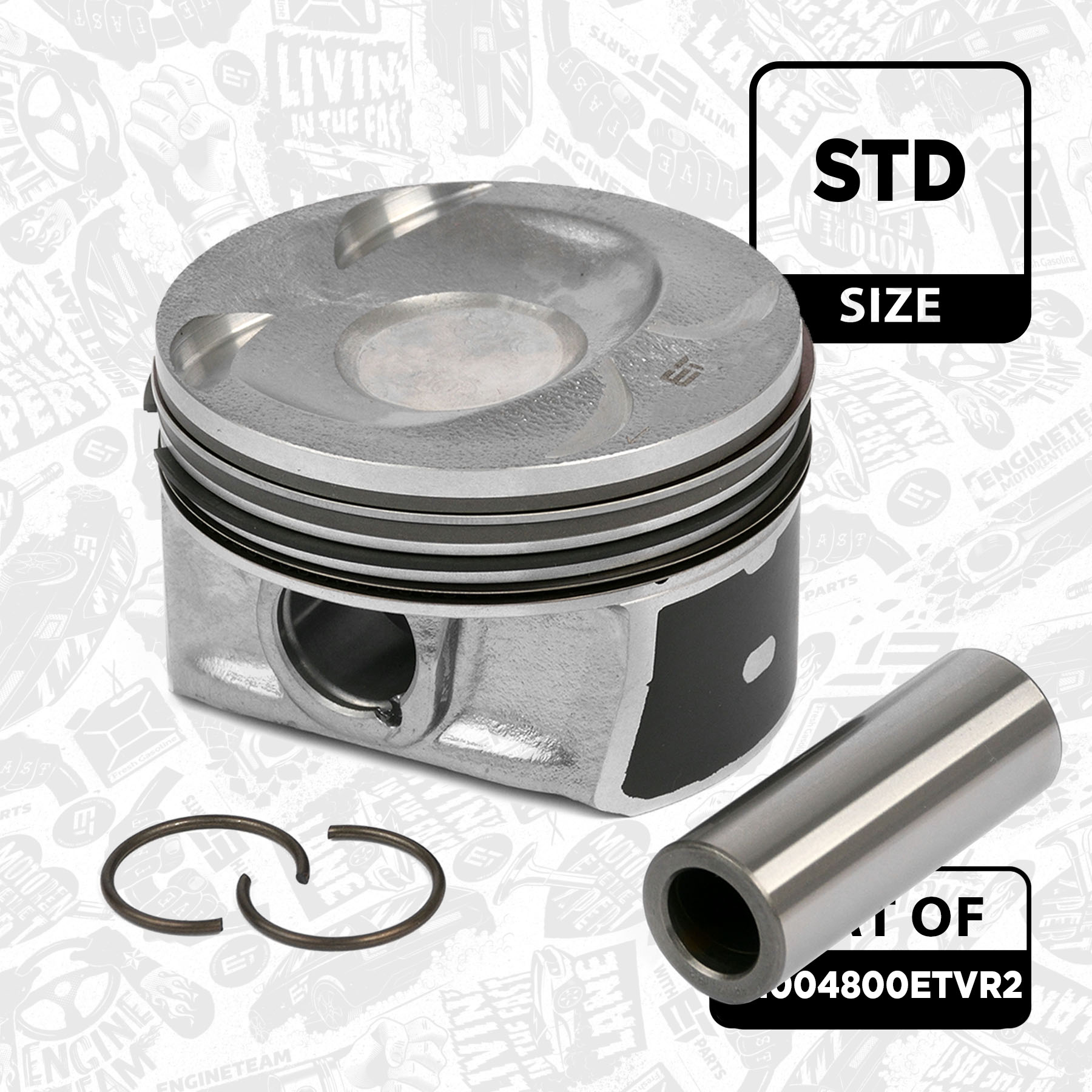 Piston Set + conrods - PM004800ETVR2 ET ENGINETEAM - 03C107065AP ...