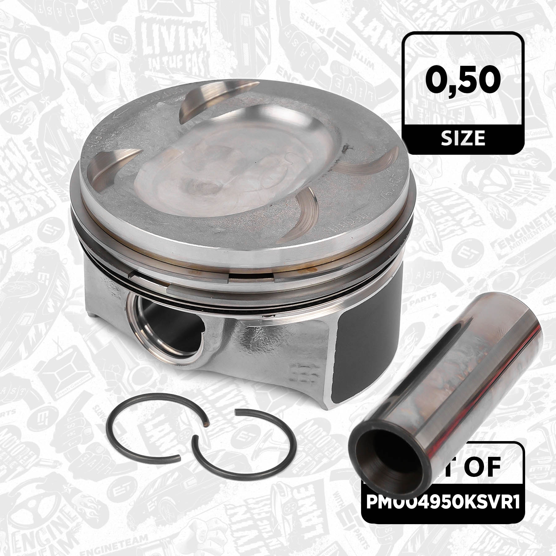 Piston Set - PM004950KSVR1 ET ENGINETEAM - 03C198401A, 03C198401D ...