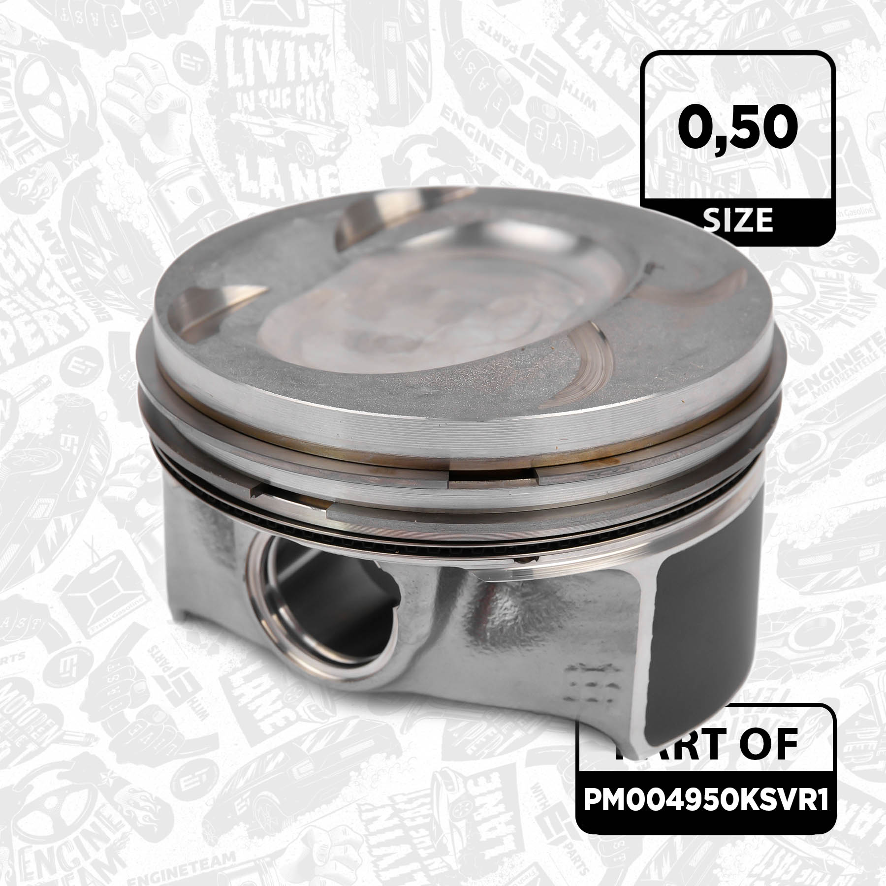 Piston Set - PM004950KSVR1 ET ENGINETEAM - 03C198401A, 03C198401D ...