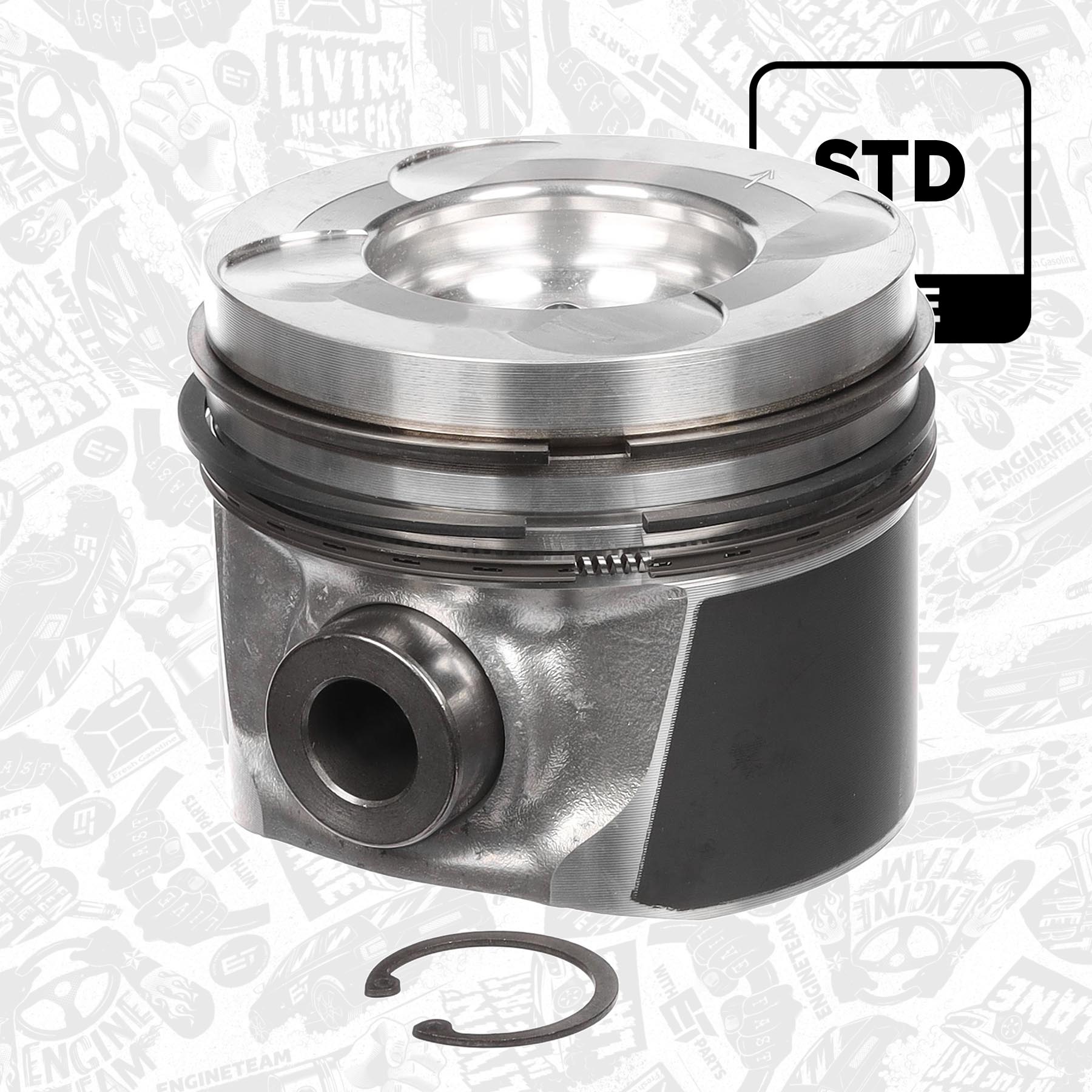 Piston with rings and pin - PM005500 ET ENGINETEAM - A2010-EC00B, A2010 ...