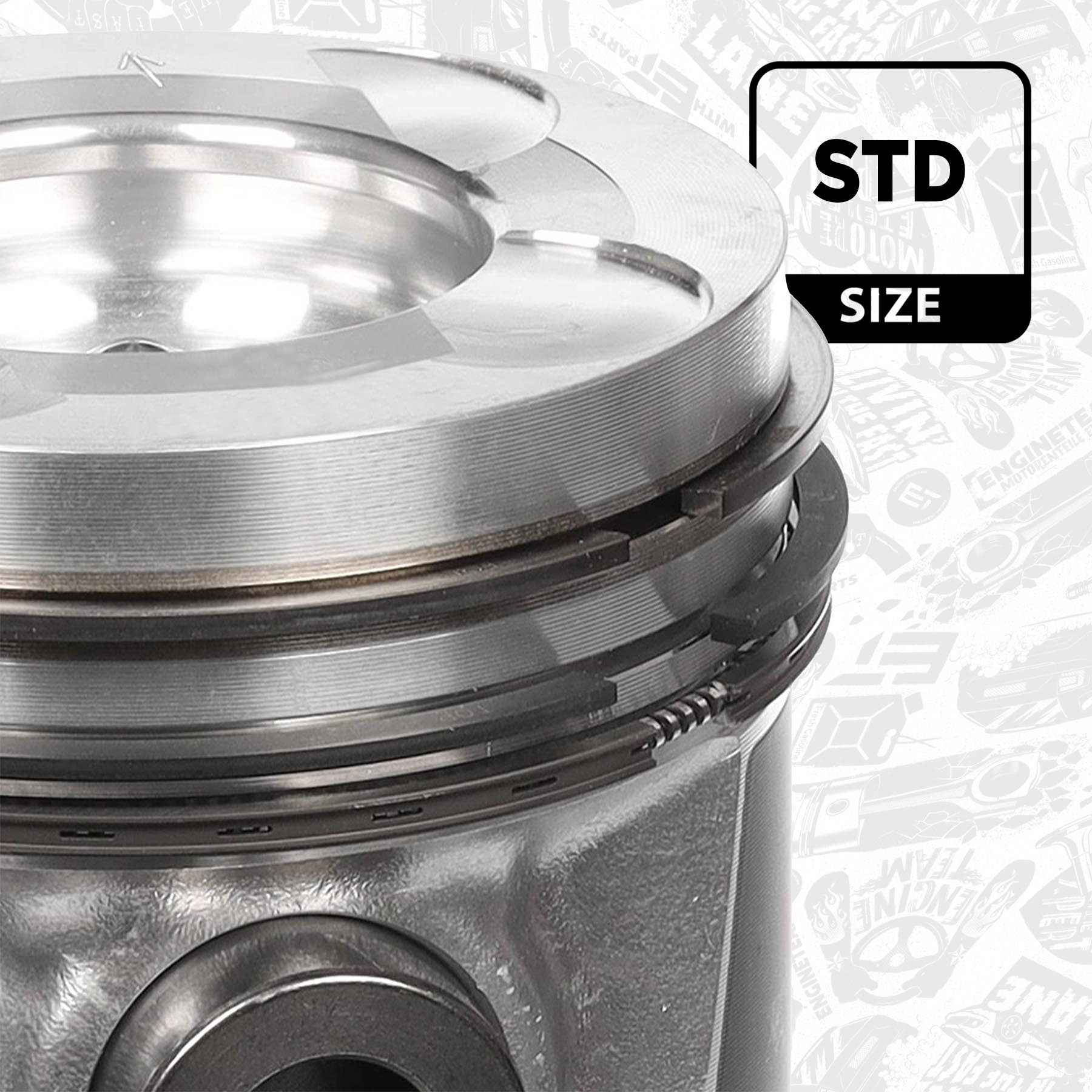 Piston with rings and pin - PM005500 ET ENGINETEAM - A2010-EC00B, A2010 ...