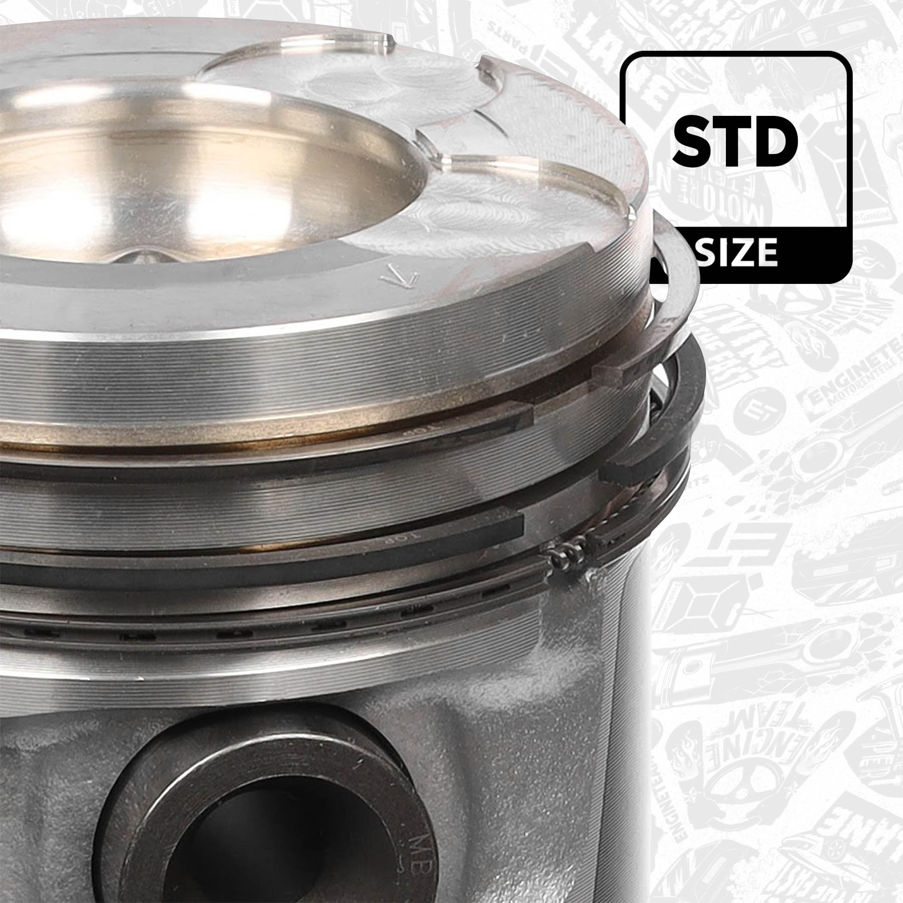 Piston with rings and pin - PM005600 ET ENGINETEAM - A2010-5X00A, A2010 ...