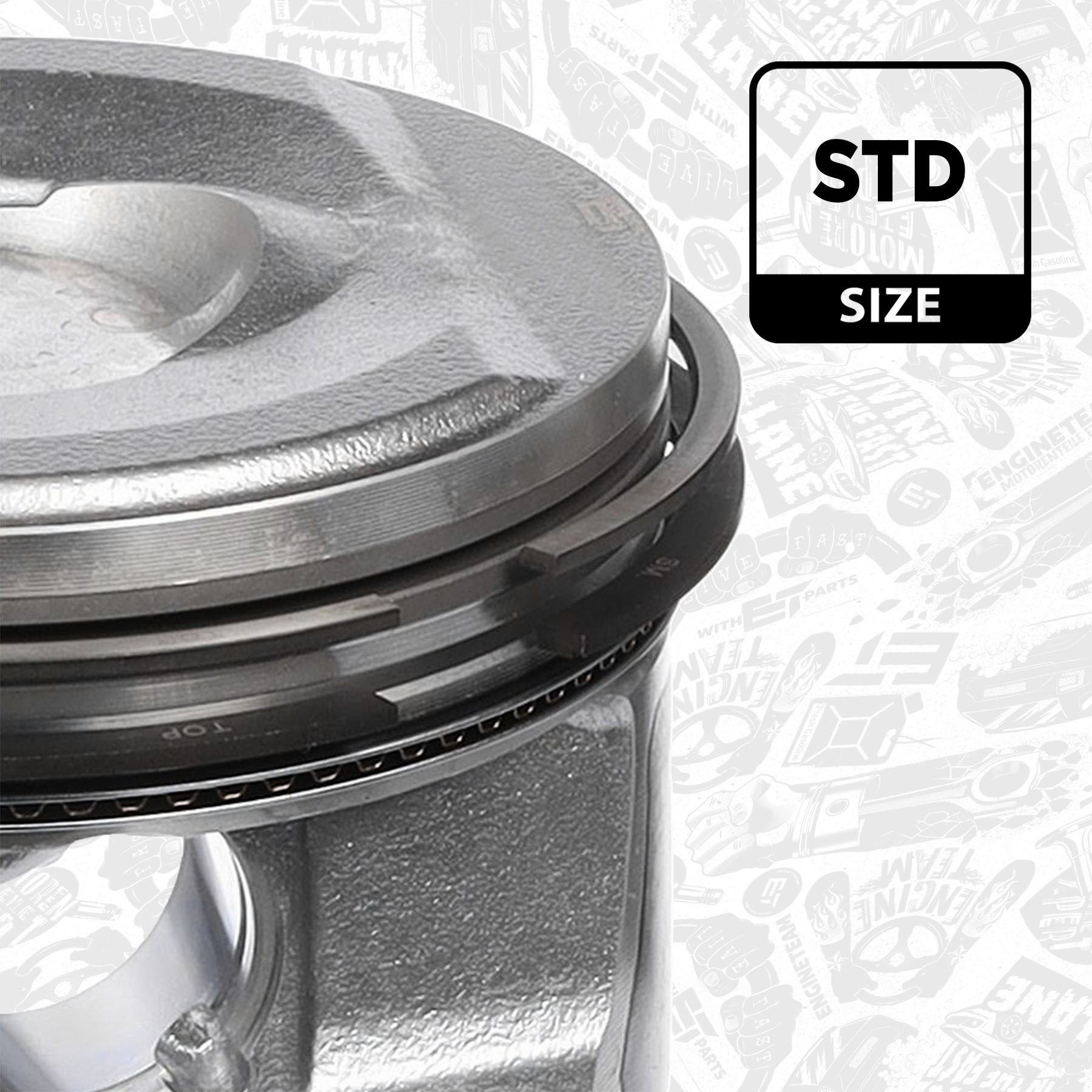 Piston with rings and pin - PM006800 ET ENGINETEAM - 0628.S1 ...