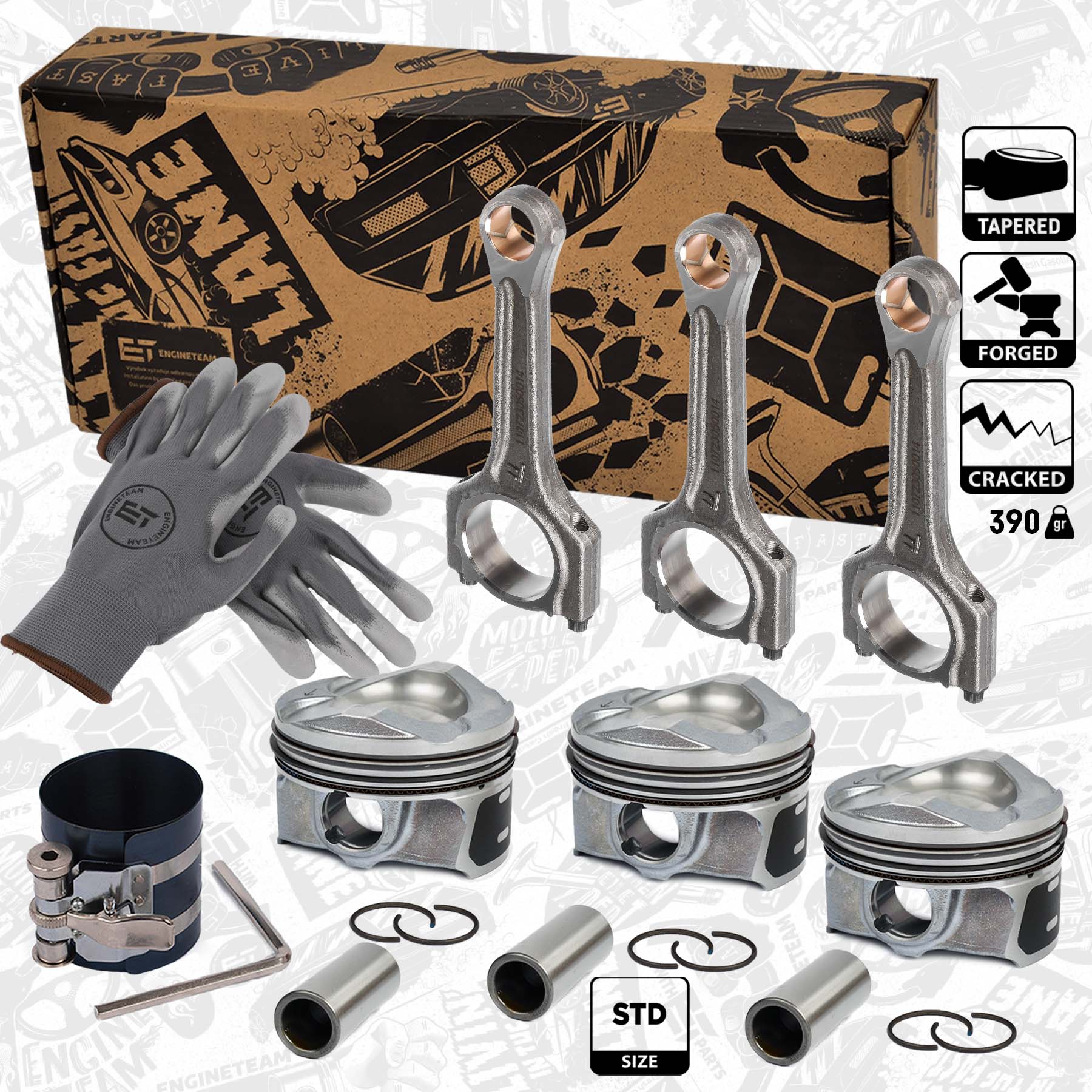 Piston Set + conrods - PM008500VR3 ET ENGINETEAM - CM5G-6205-FA, CM5G ...