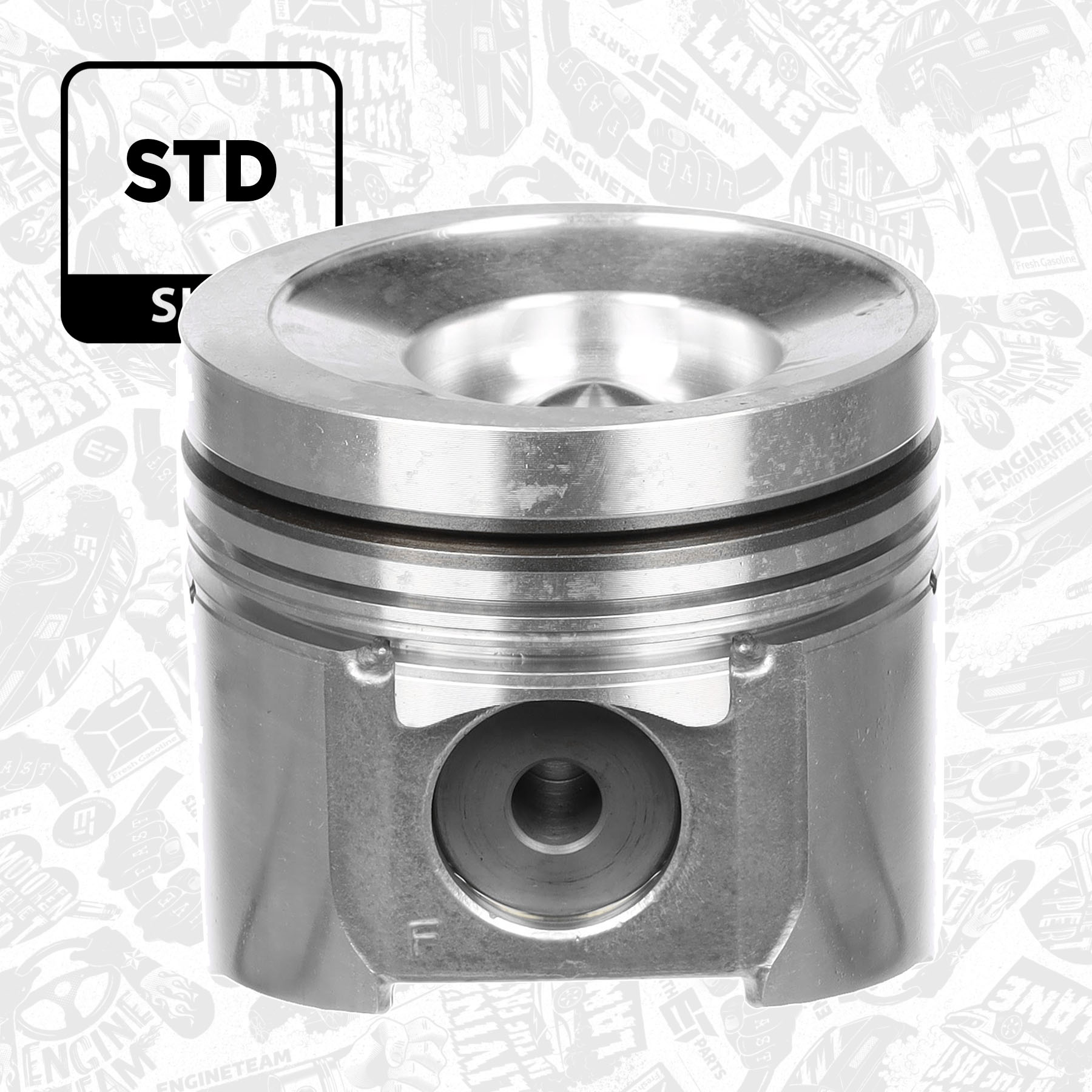 Piston with rings and pin - PM009200 ET ENGINETEAM - 4941139, 4955416 ...