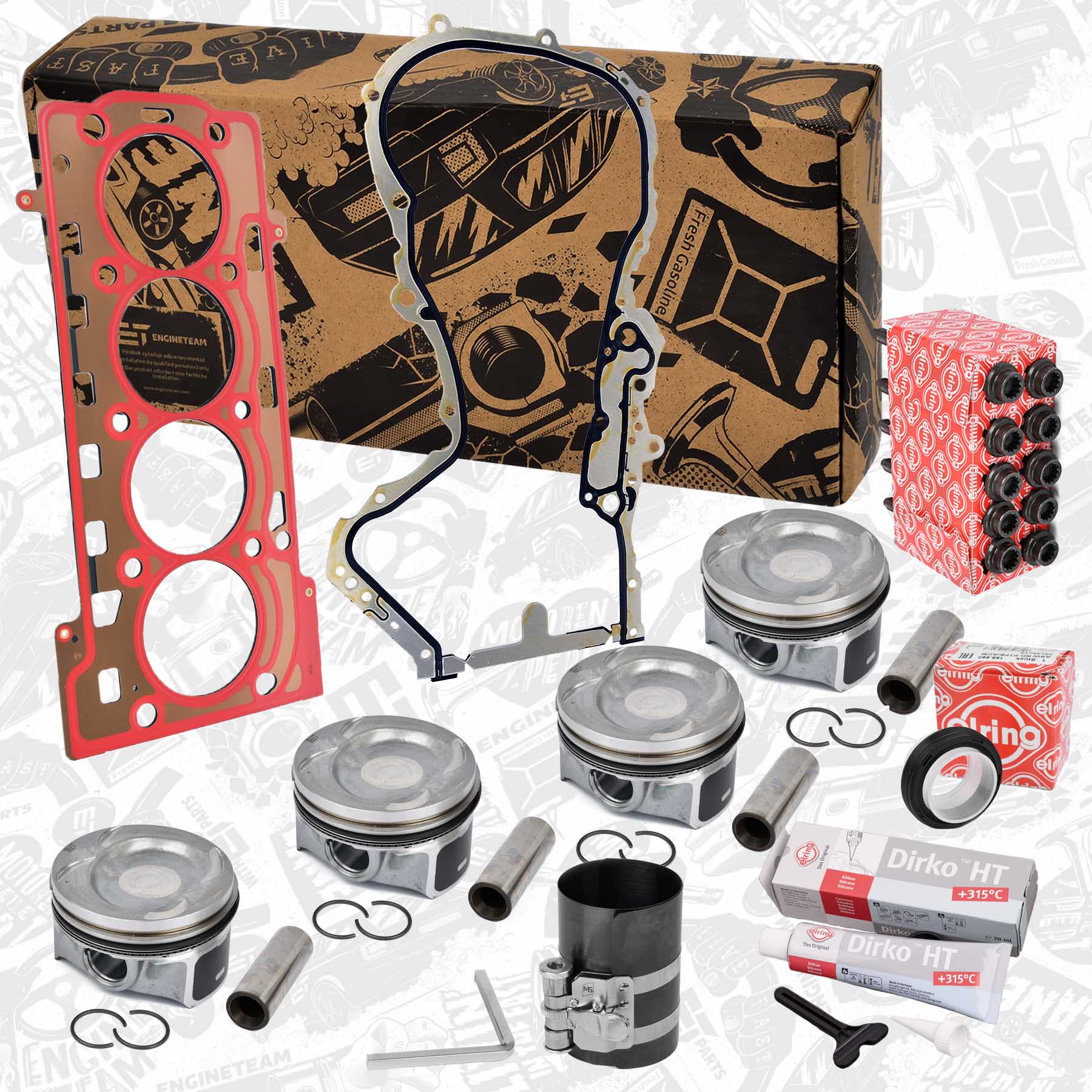 Piston kit - PM009700ET ET ENGINETEAM - 03C107065AQ, 03C107065AS ...