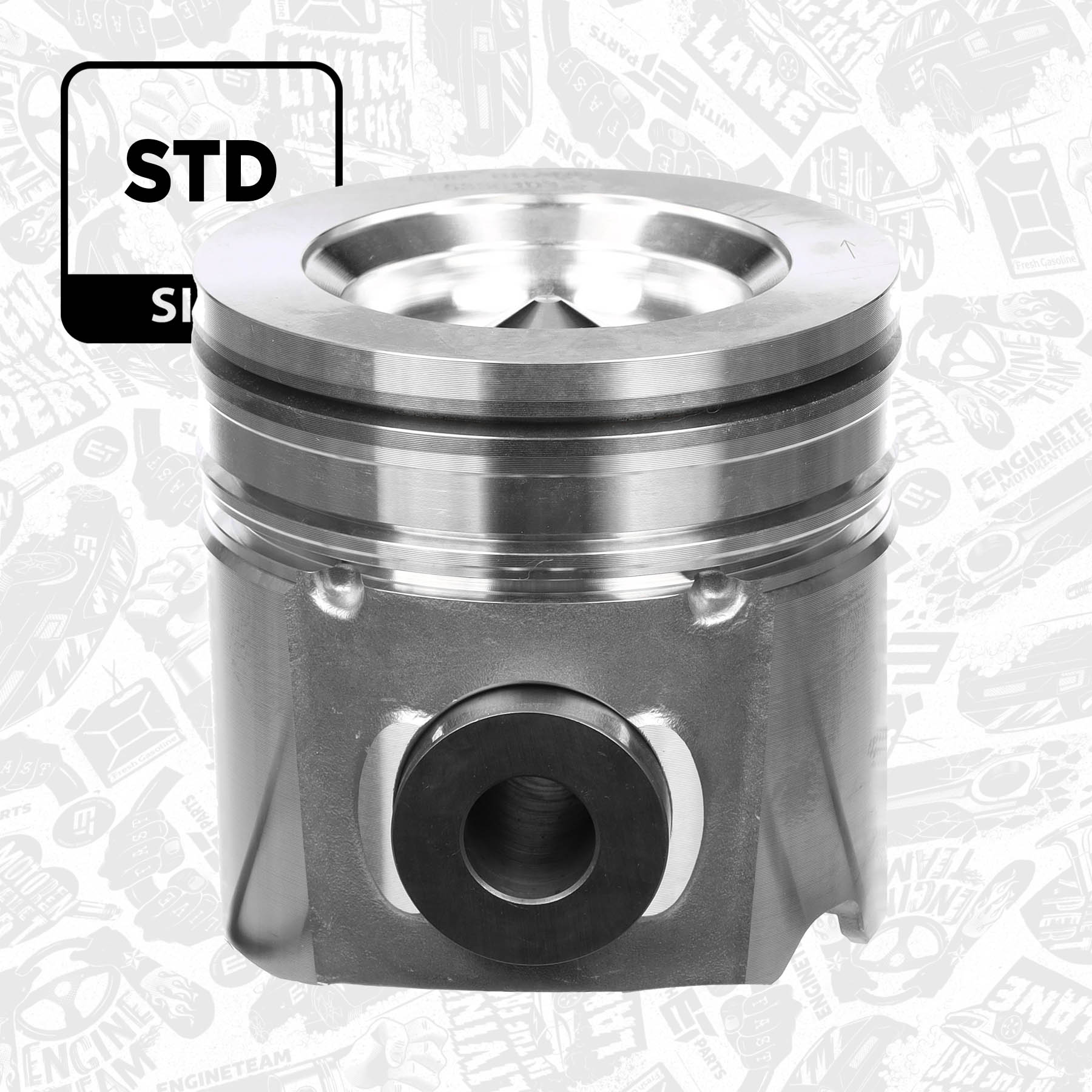 Piston with rings and pin - PM010300 ET ENGINETEAM - 1704036, 4376347 ...