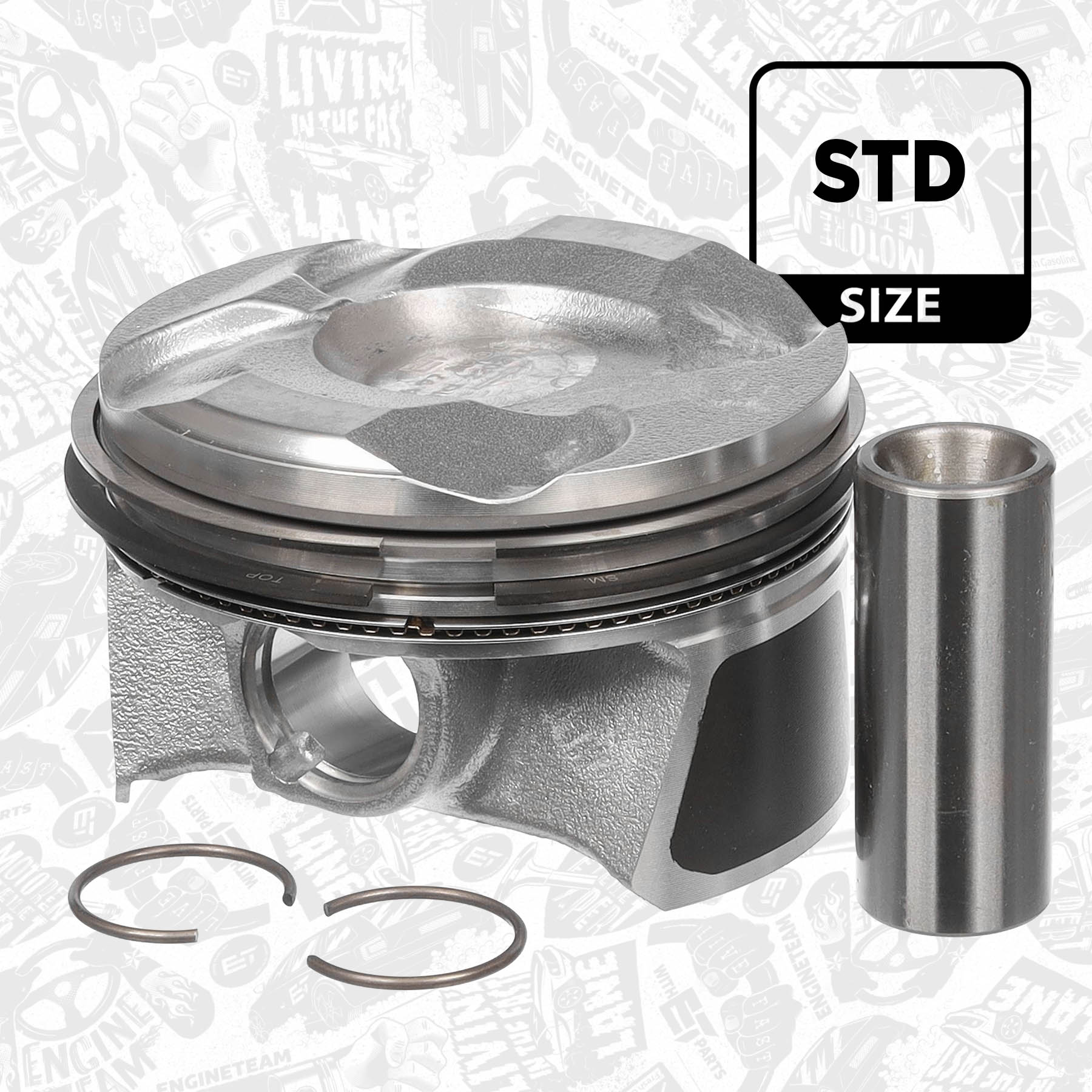 Piston with rings and pin - PM011700 ET ENGINETEAM - 0628W4 ...
