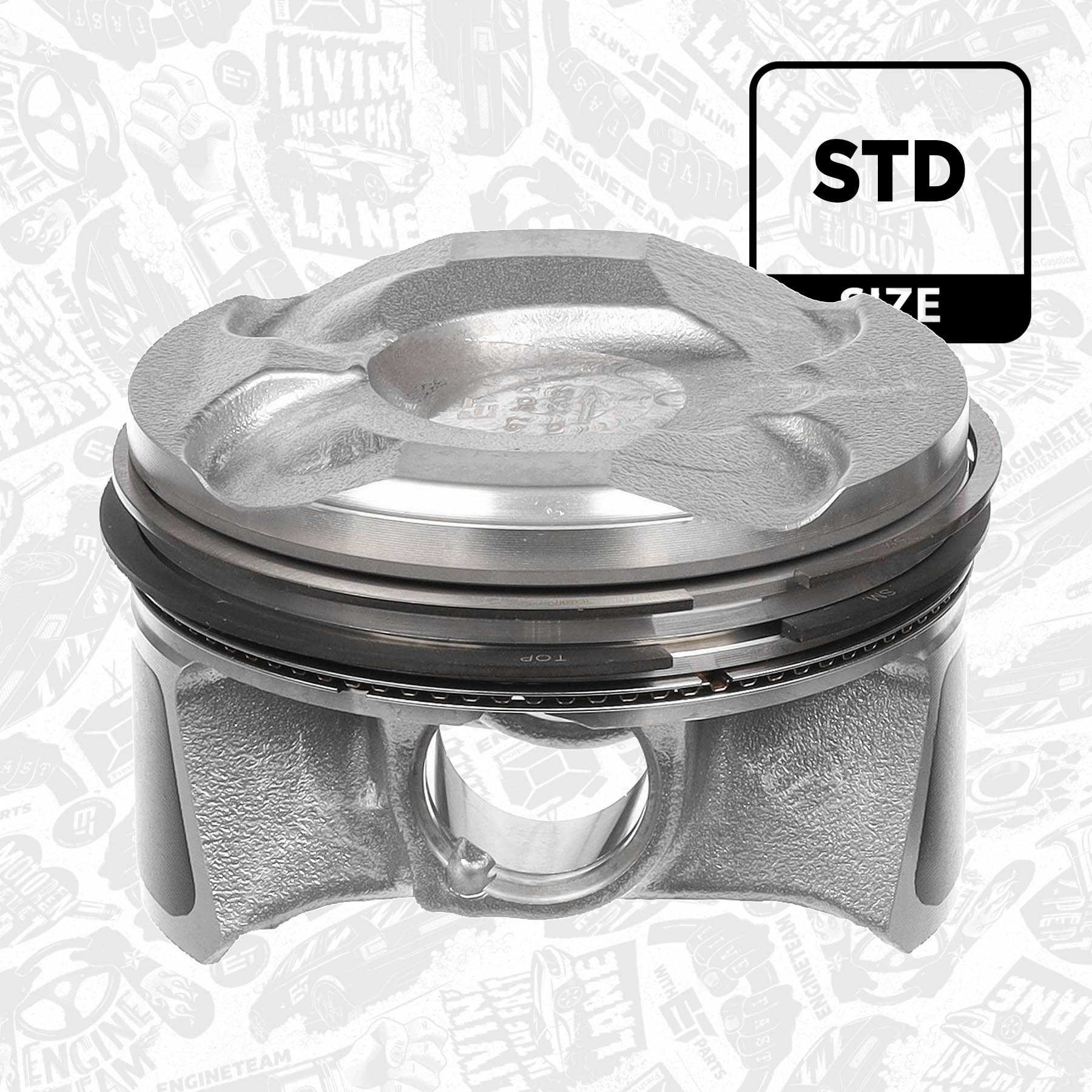 Piston with rings and pin - PM011700 ET ENGINETEAM - 0628W4 ...