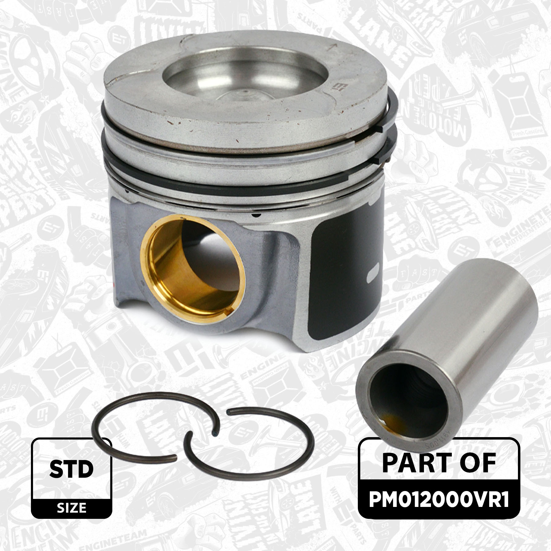 Piston kit - PM012000VR1 ET ENGINETEAM - 2275738, GK2Q6006-HB, 2421440 ...