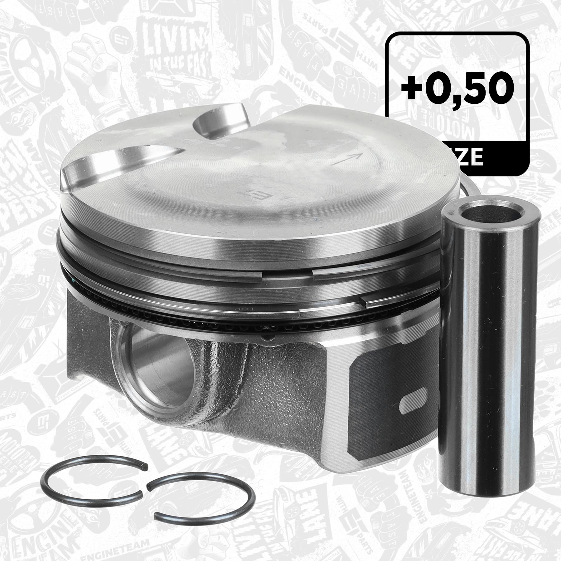 Piston with rings and pin - PM014750 ET ENGINETEAM | K MOTORSHOP s.r.o.