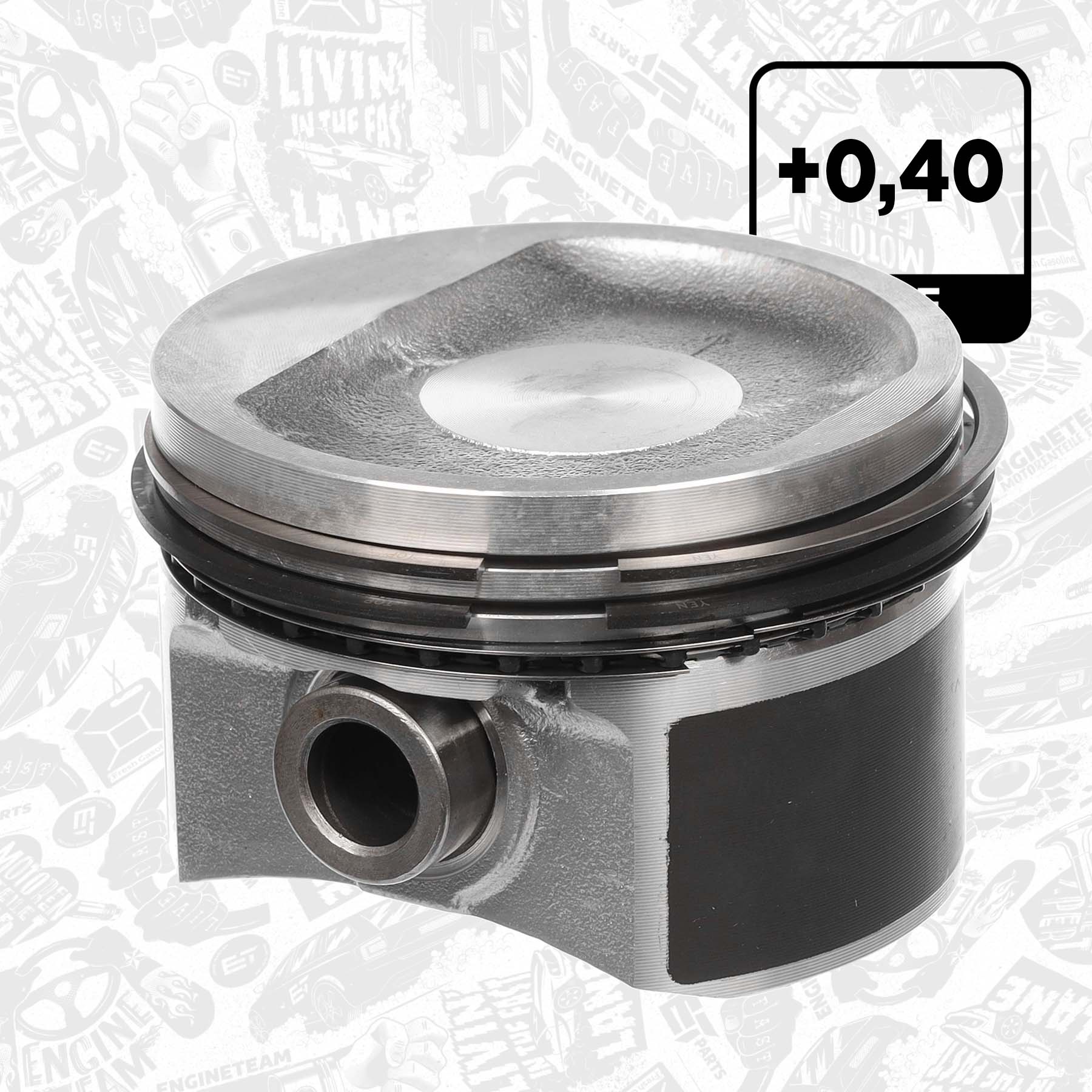 Piston with rings and pin - PM014840 ET ENGINETEAM | K MOTORSHOP