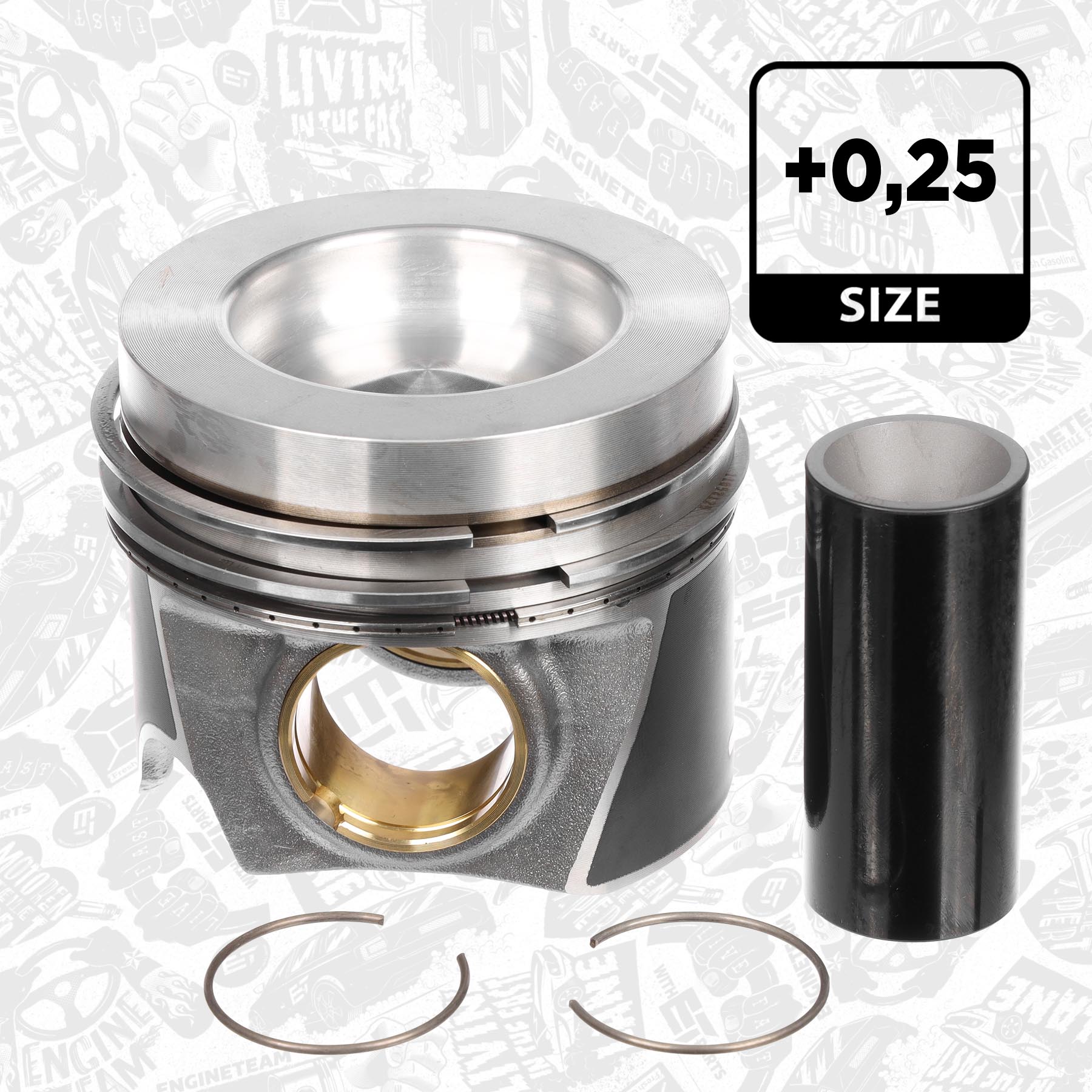 Complete piston with rings and pin - PM014925 ET ENGINETEAM | K MOTORSHOP