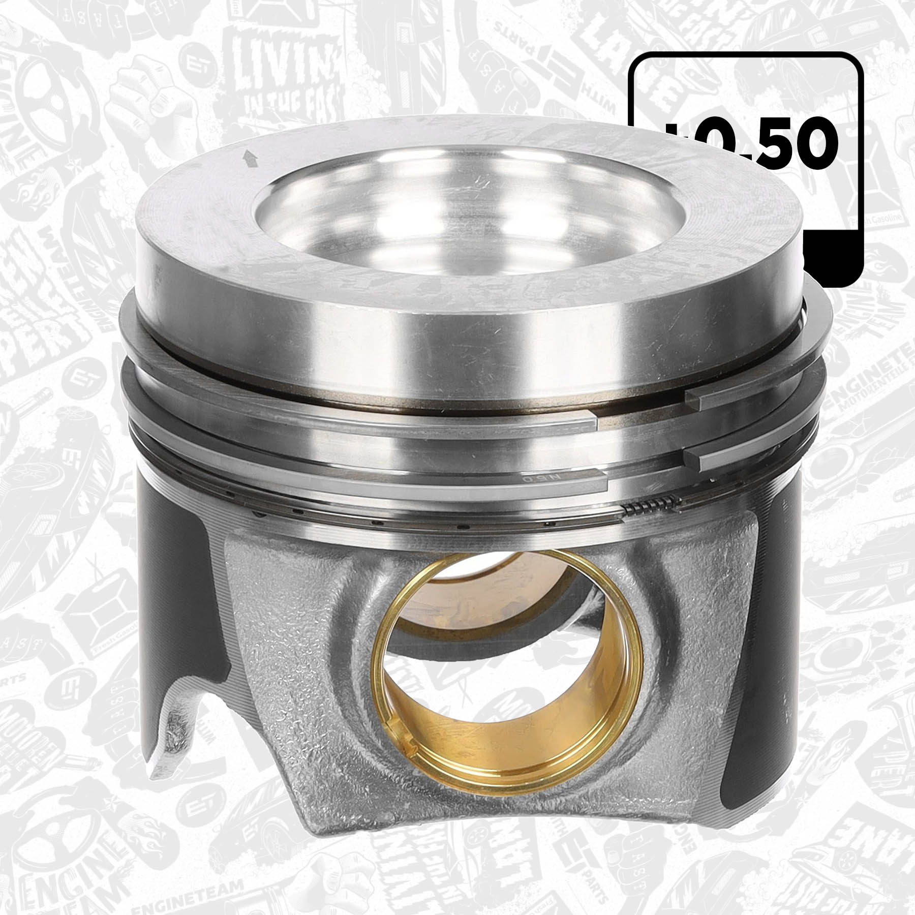 Piston with rings and pin - PM014950 ET ENGINETEAM | K MOTORSHOP