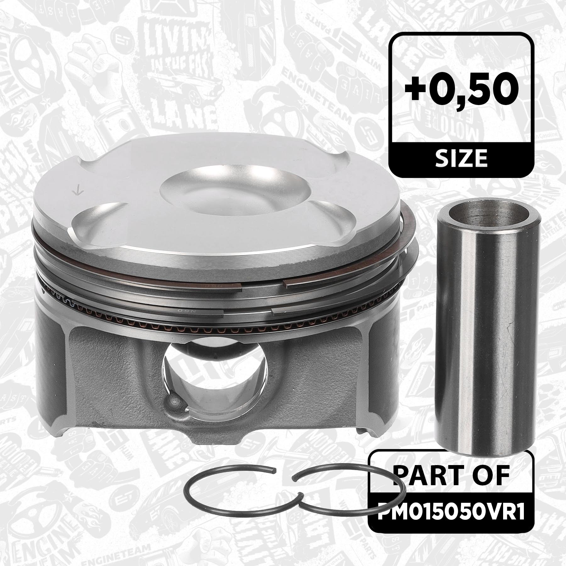 Piston Set Pm015050vr1 Et Engineteam K Motorshop
