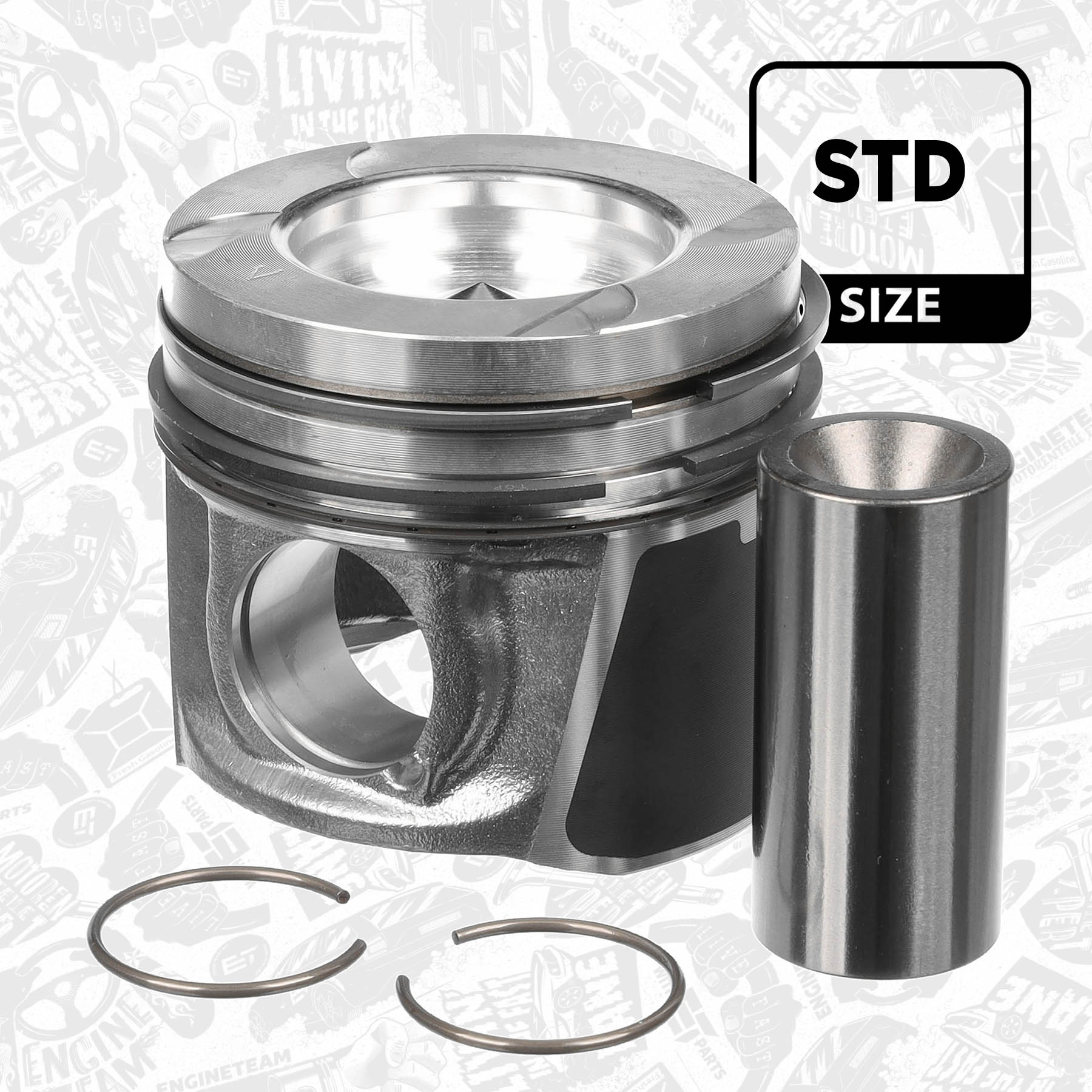 Piston with rings and pin - PM015300 ET ENGINETEAM - 120A17400R ...