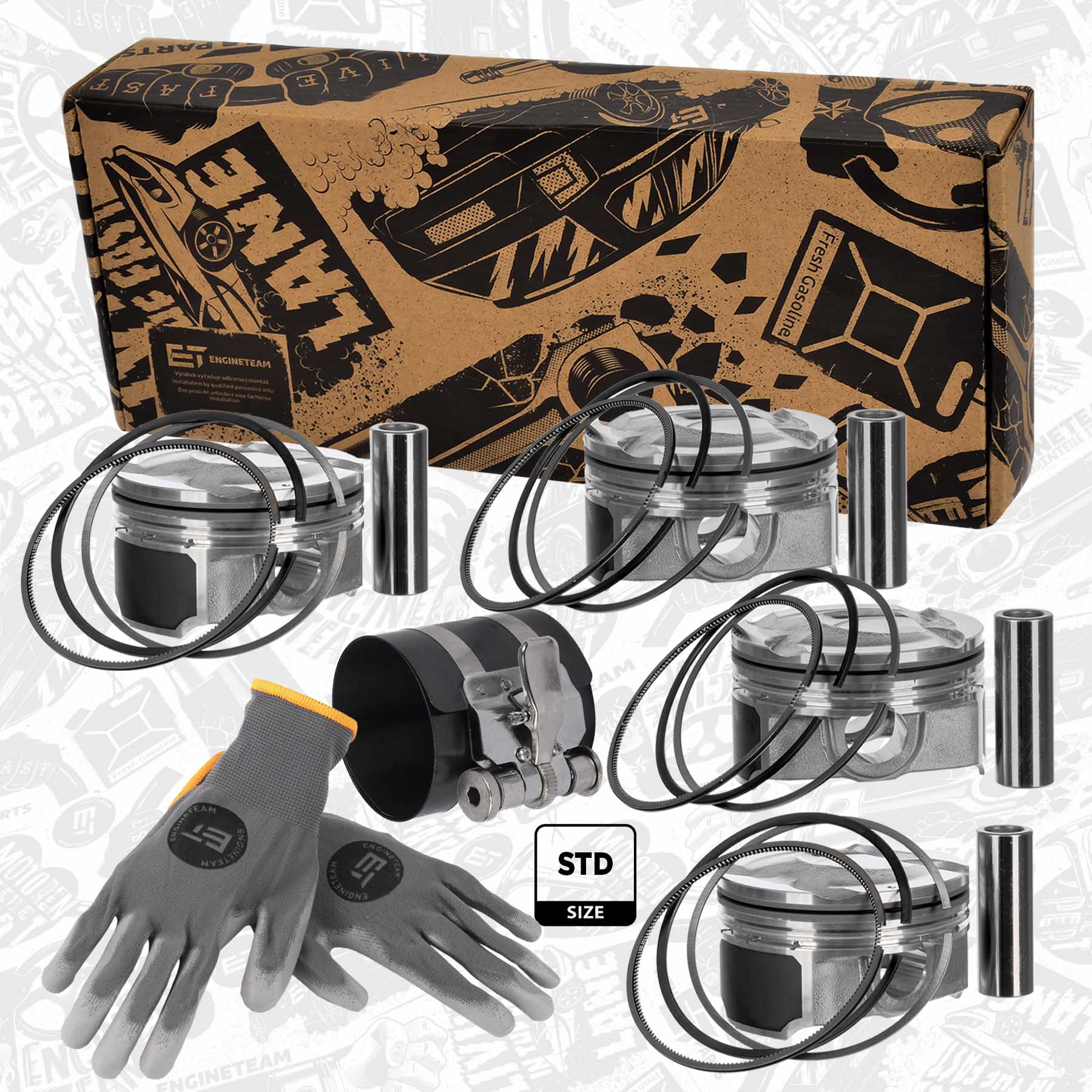 Piston Set - PM015700VR1 ET ENGINETEAM - 23041-2B600, 23041-2B620 ...