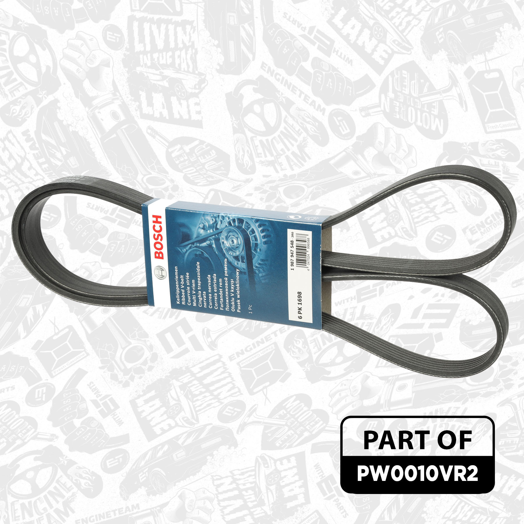 Water Pump + V-Ribbed Belt Kit - PW0010VR2 ET ENGINETEAM - 03C121004D ...