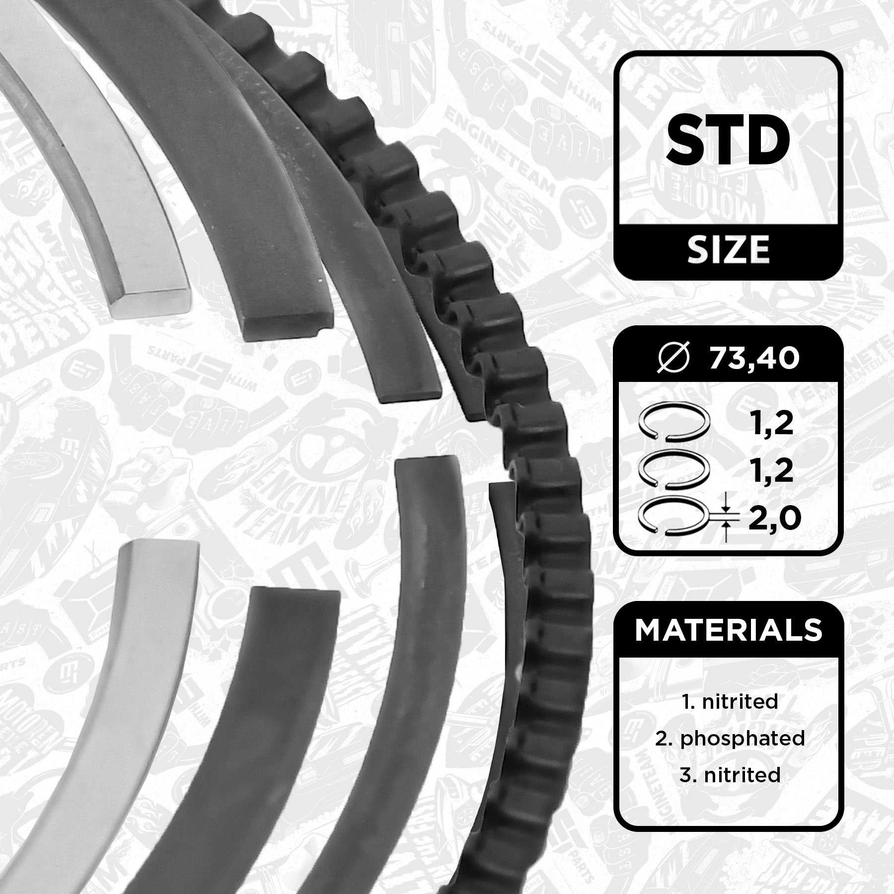 Piston Ring Kit - R1003600 ET ENGINETEAM - 01218N0, 08-429500-00 ...