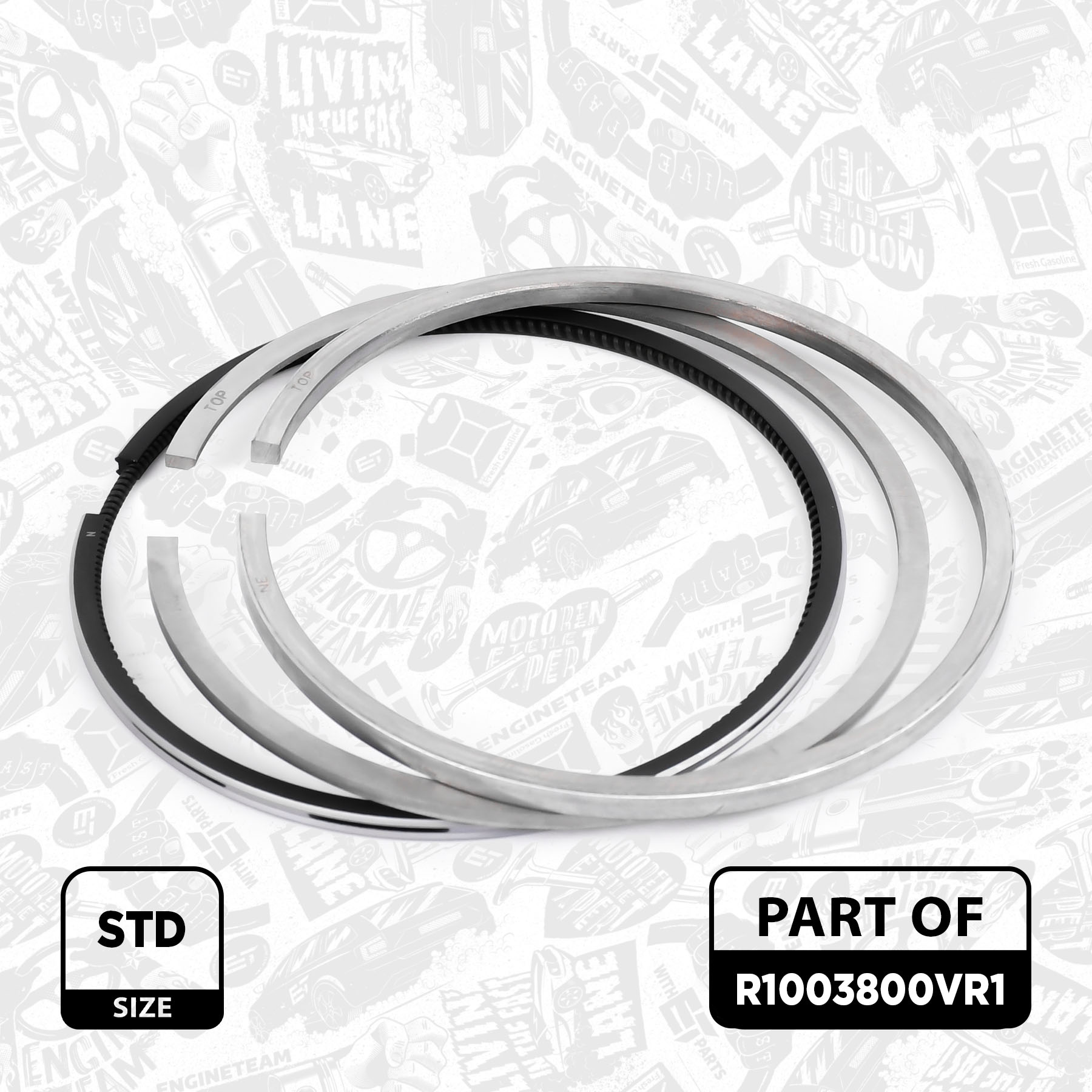 4x Piston Ring Kit - R1003800VR1 ET ENGINETEAM - 9569148880, 08-114700 ...