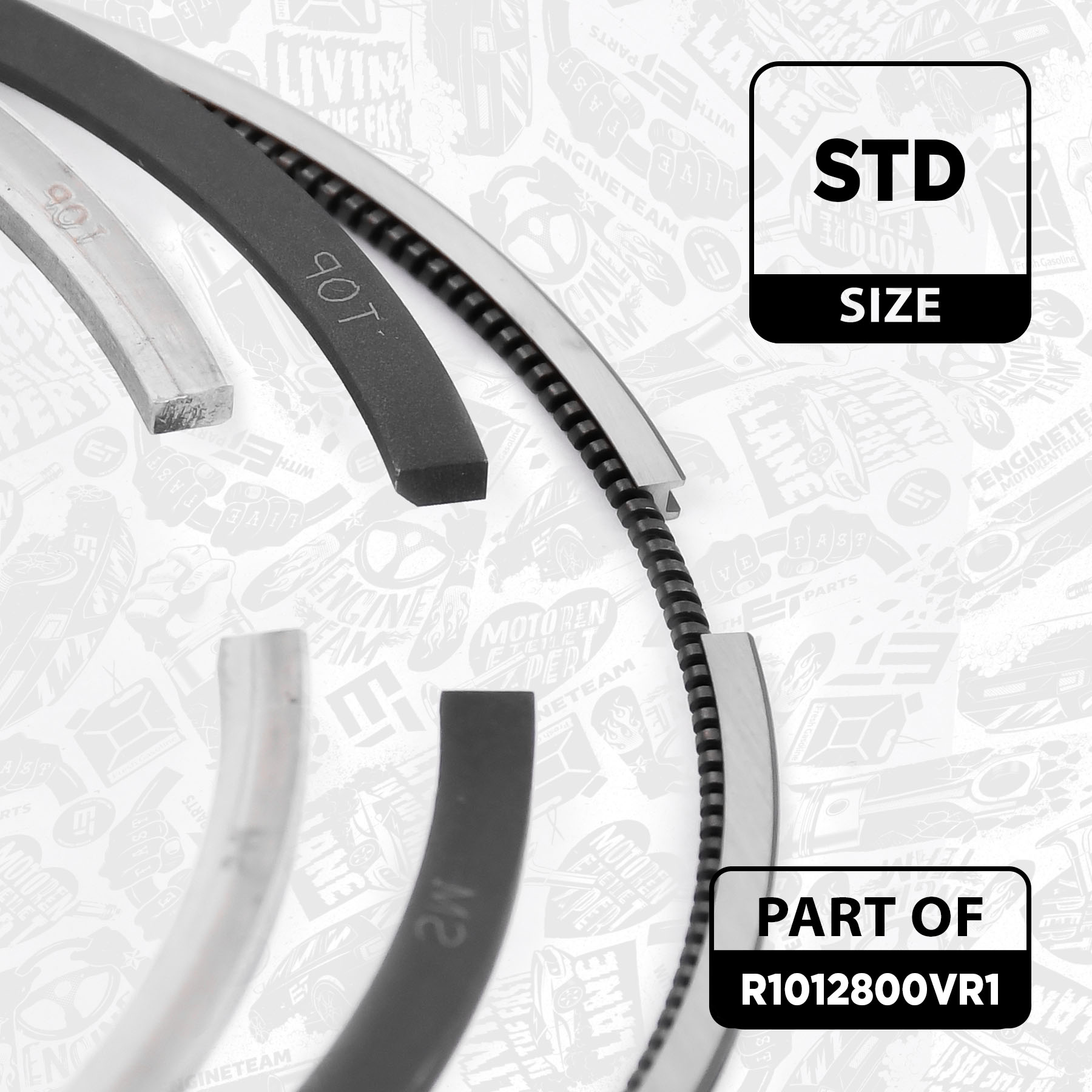 4x Piston Ring Kit - R1012800VR1 ET ENGINETEAM - 1607401380, 0640X1 ...