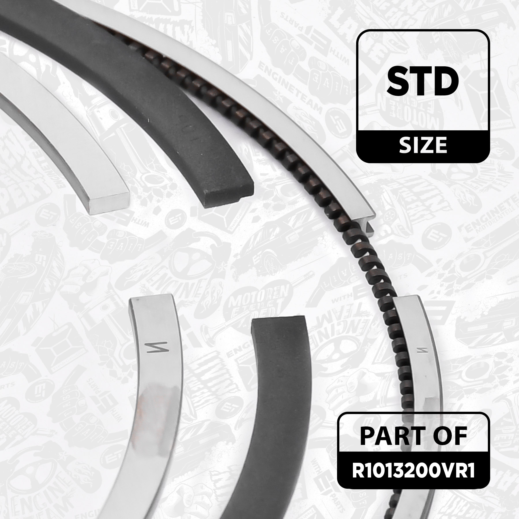 8x Piston Ring Kit - R1013200VR1 ET ENGINETEAM - 11257574822, 7574822 ...