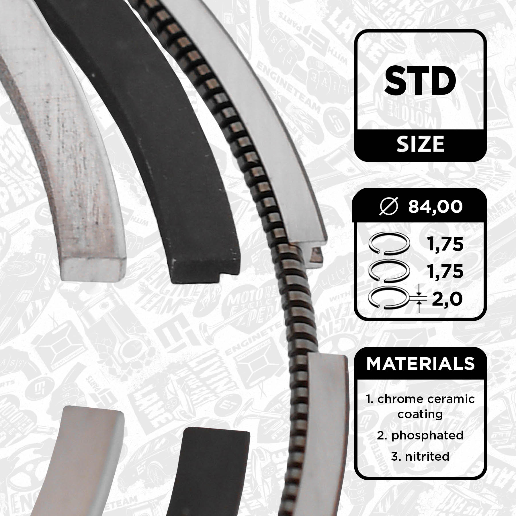Piston Ring Kit - R1013800 ET ENGINETEAM - 11257807289, 11257812636 ...