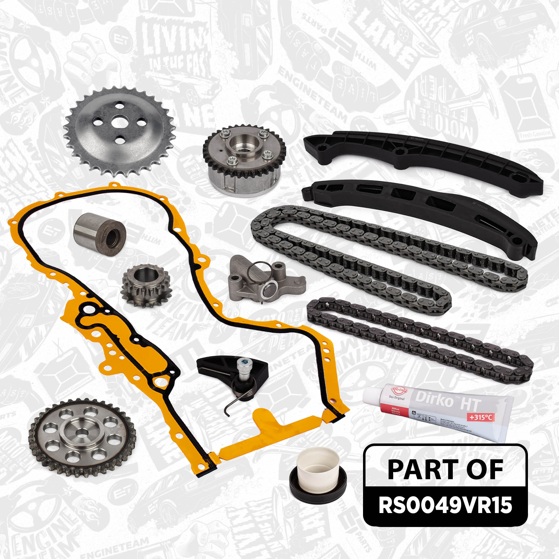 Timing Chain Kit - RS0049VR15 ET ENGINETEAM - 03C109571F, 03C109509P ...