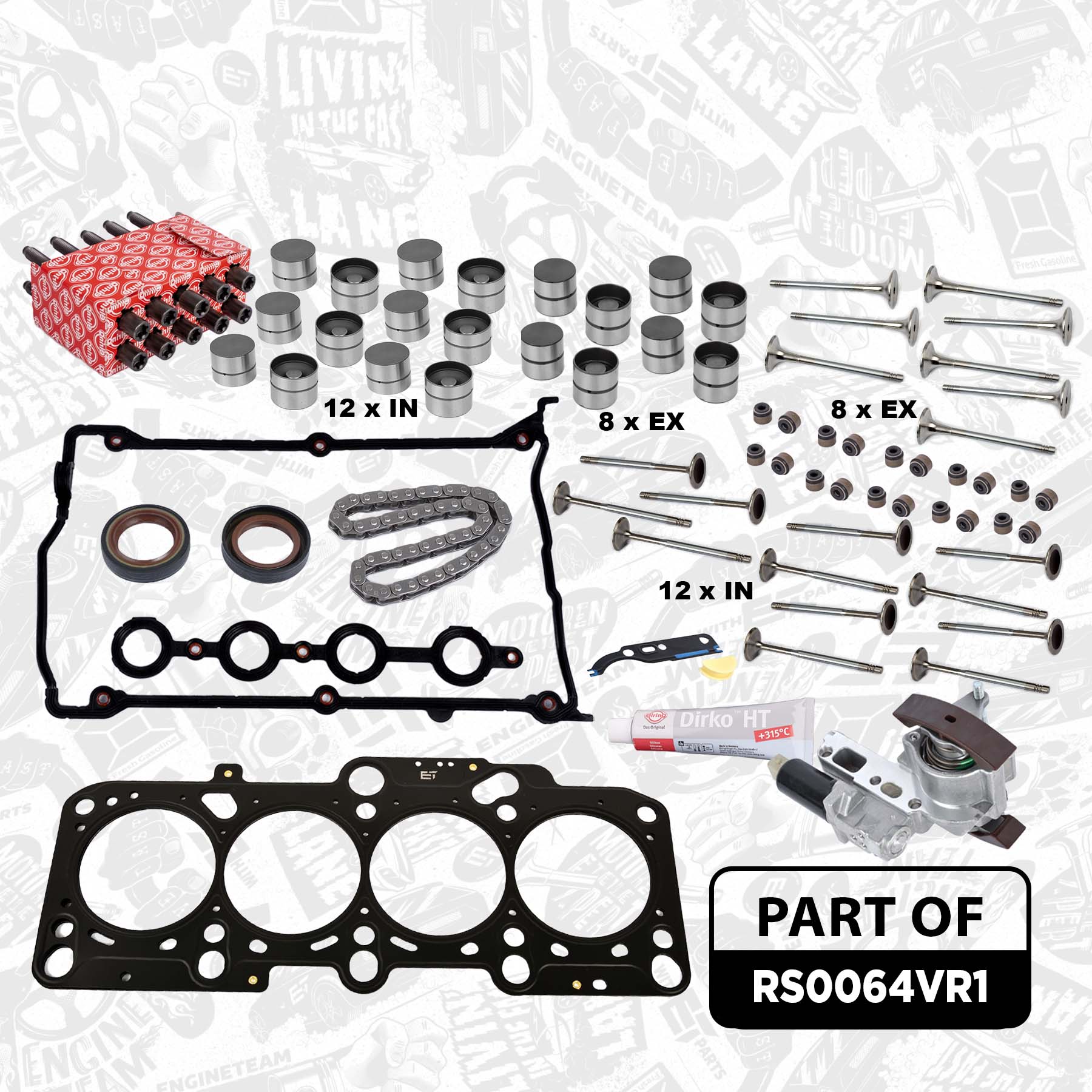 Timing Chain Kit - RS0064VR1 ET ENGINETEAM - 058109229B, 058109229 ...
