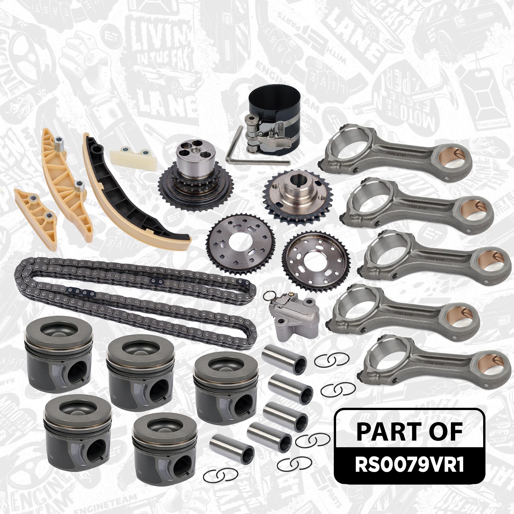 Timing Chain Kit - RS0079VR1 ET ENGINETEAM - 1372438, 1459439, 1459463 ...