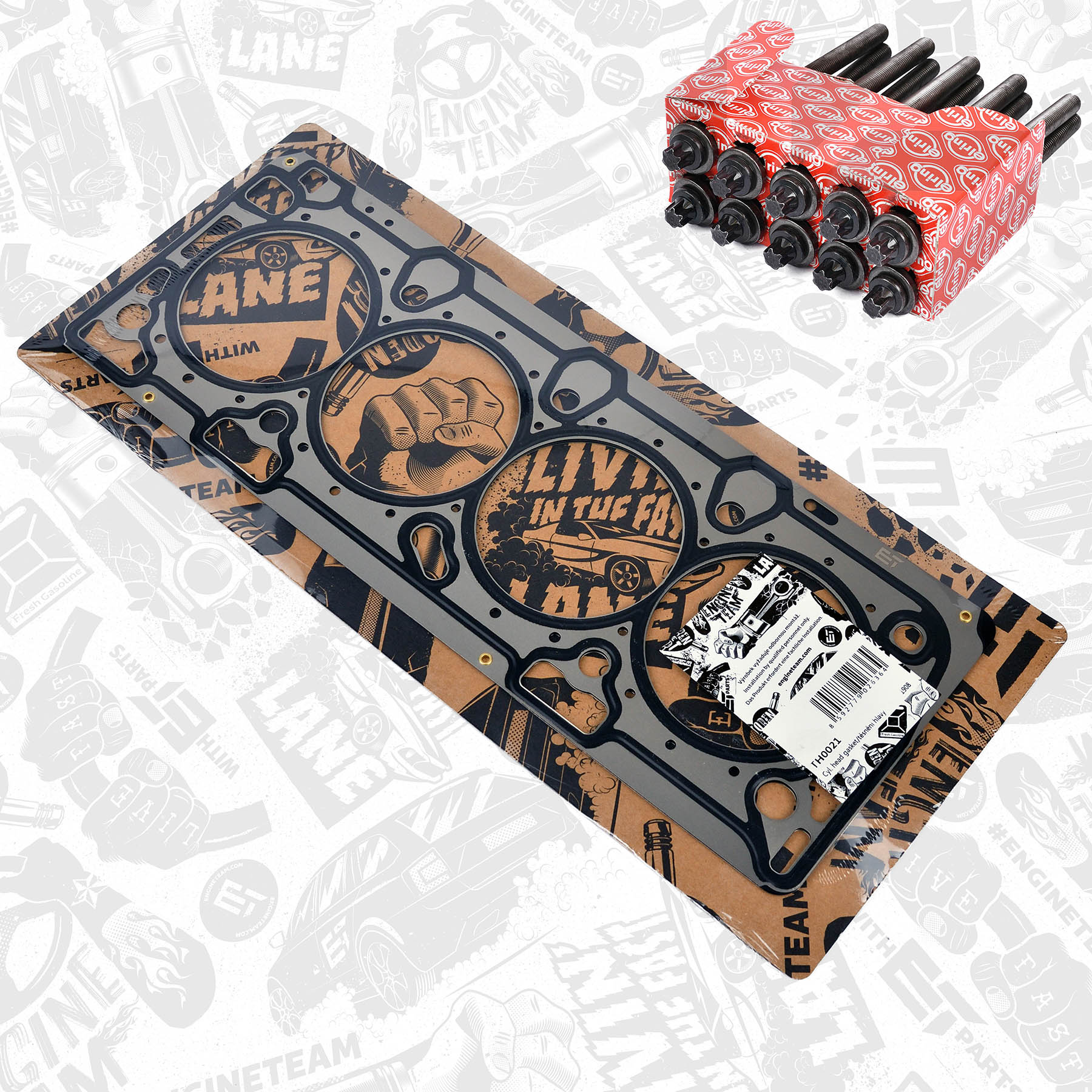 Gasket, cylinder head + bolt set - TH0021BT ET ENGINETEAM - 55355578 ...