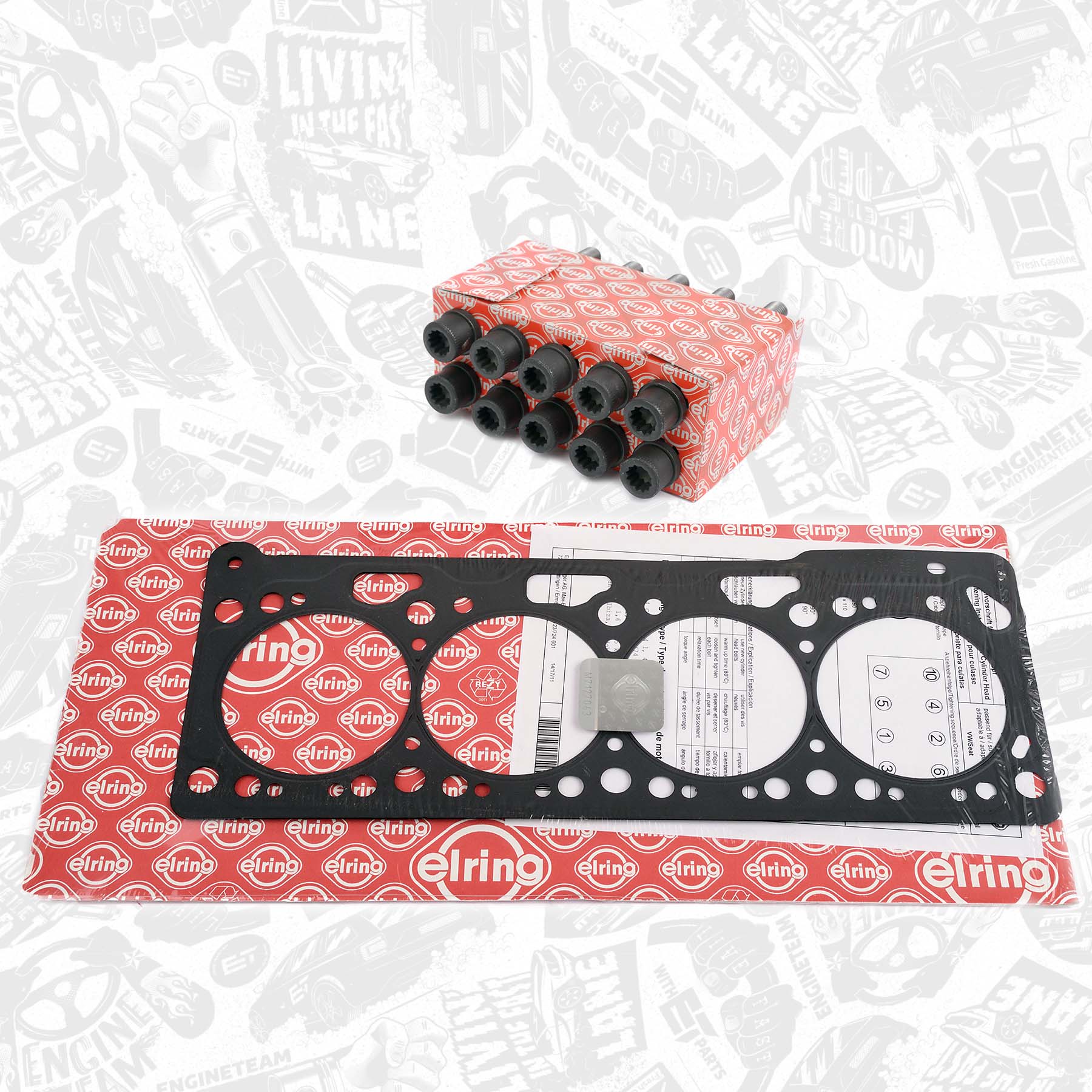 Gasket, cylinder head + bolt set - TH0046BTVR1 ET ENGINETEAM ...
