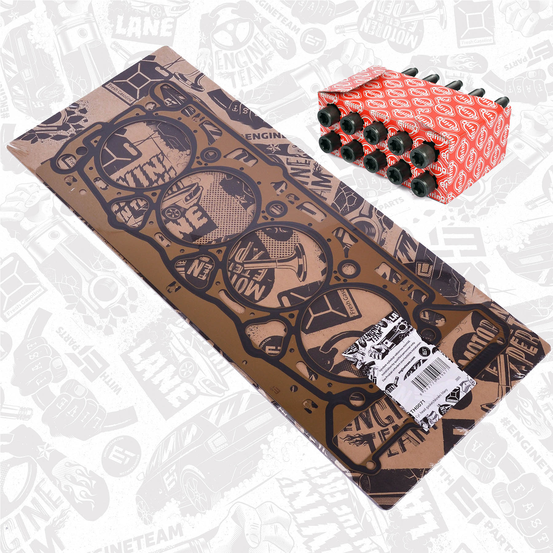 Gasket, cylinder head + bolt set - TH0071BT ET ENGINETEAM - 06H103383AF ...