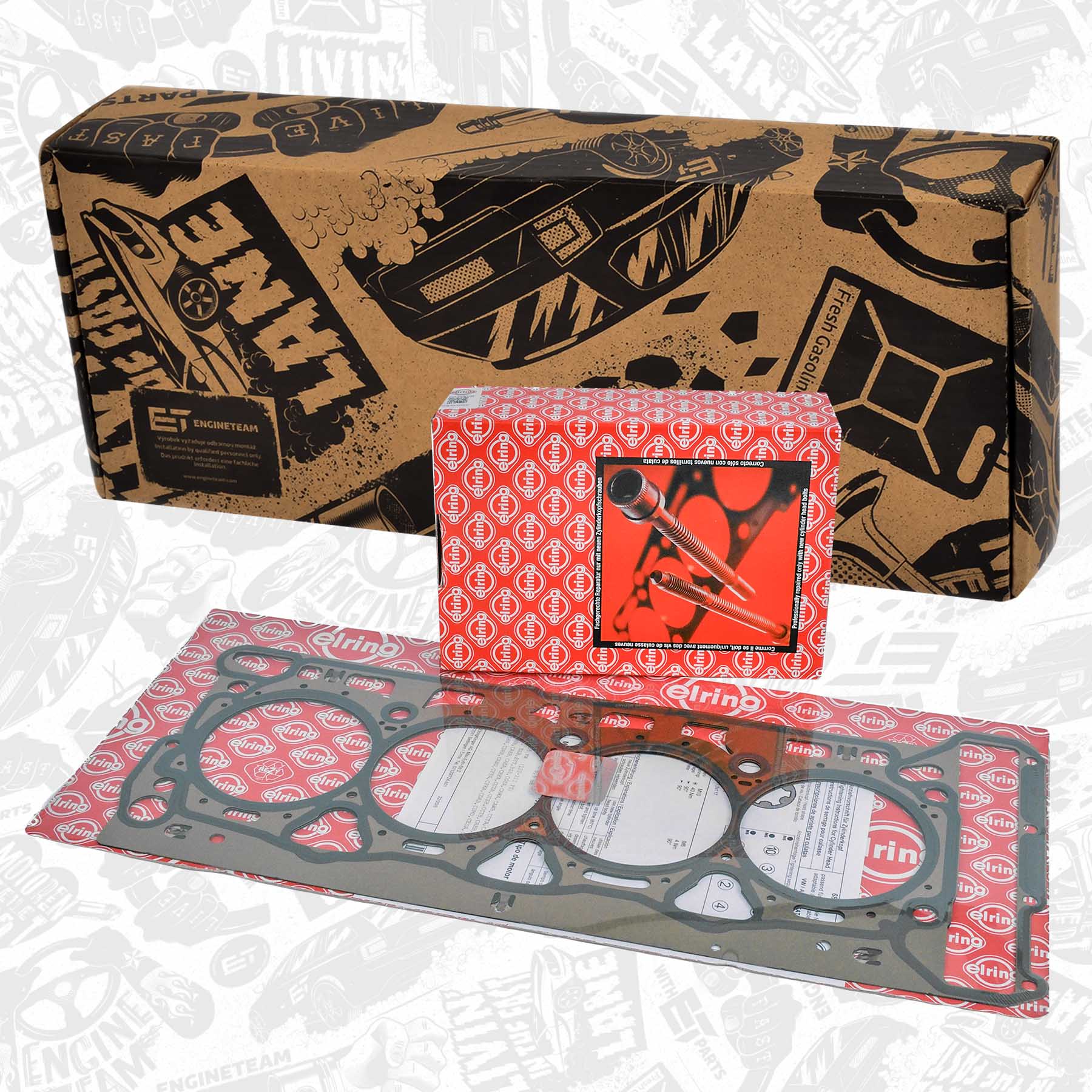 Gasket, cylinder head + bolt set - TH0071BTVR1 ET ENGINETEAM ...