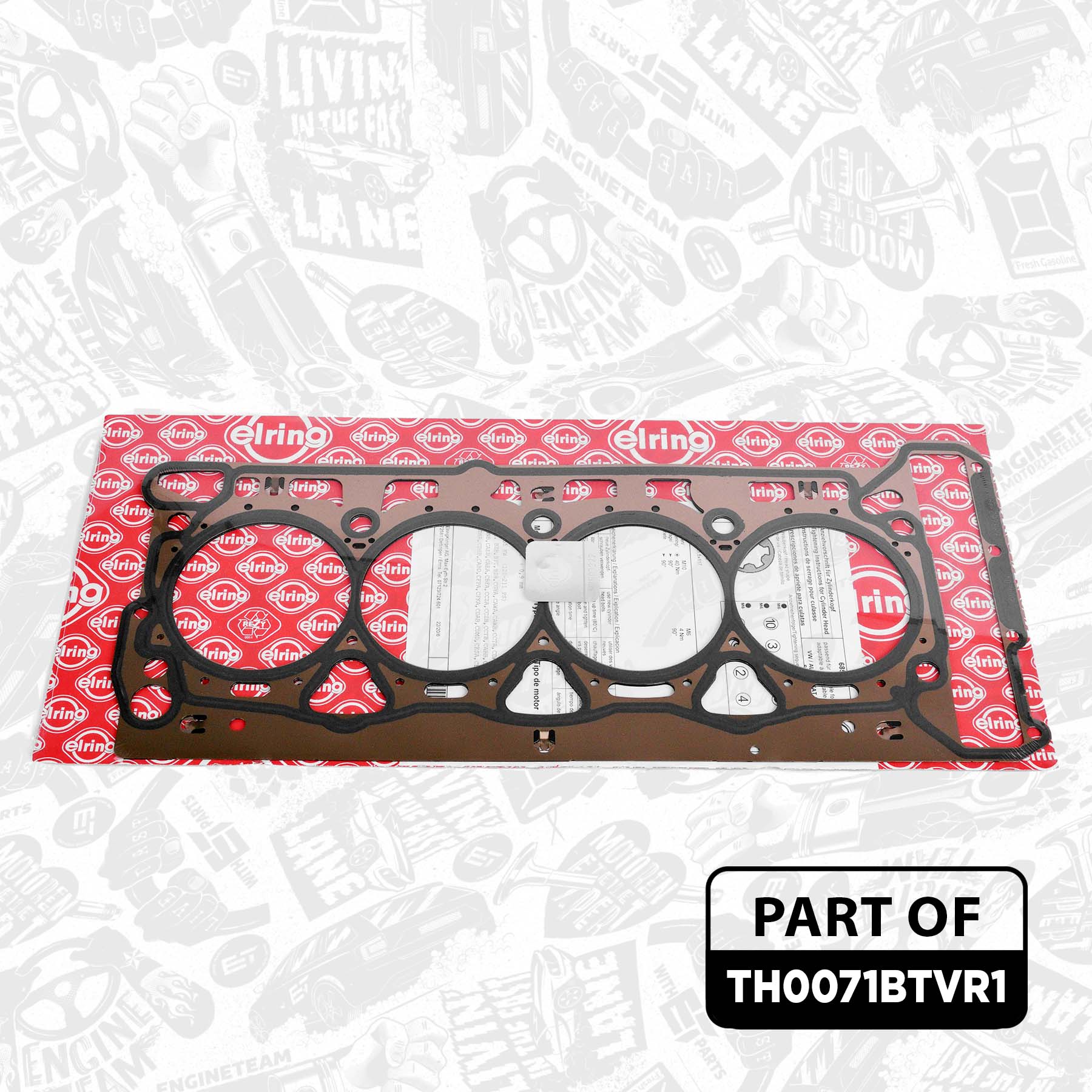 Gasket, cylinder head + bolt set - TH0071BTVR1 ET ENGINETEAM ...